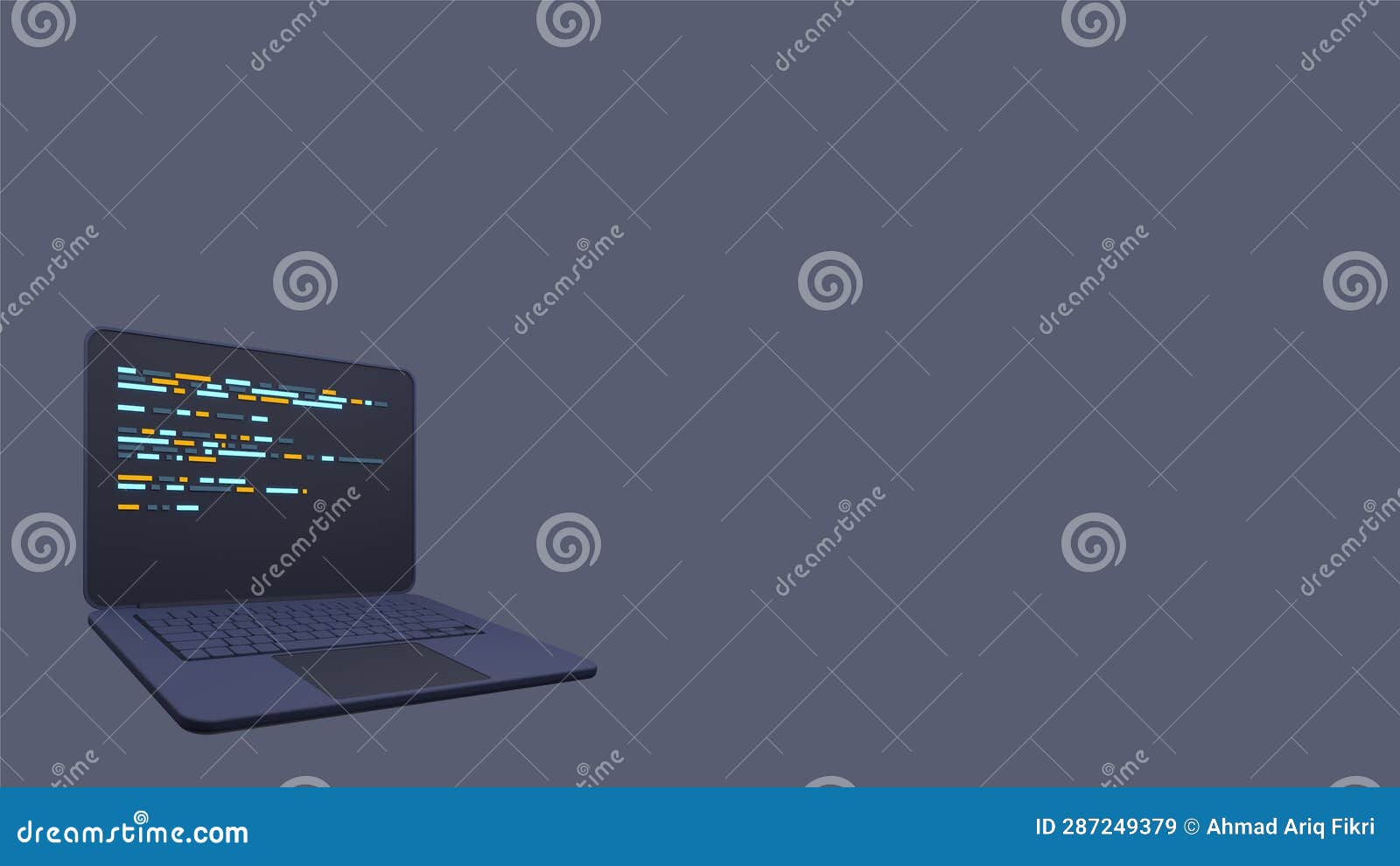 3d Laptop And Program Code Development Web Coding Concept Laptop With Programming Code Laptop