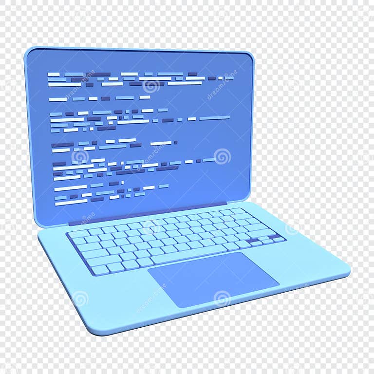 3d Laptop And Program Code Development Web Coding Concept Coding