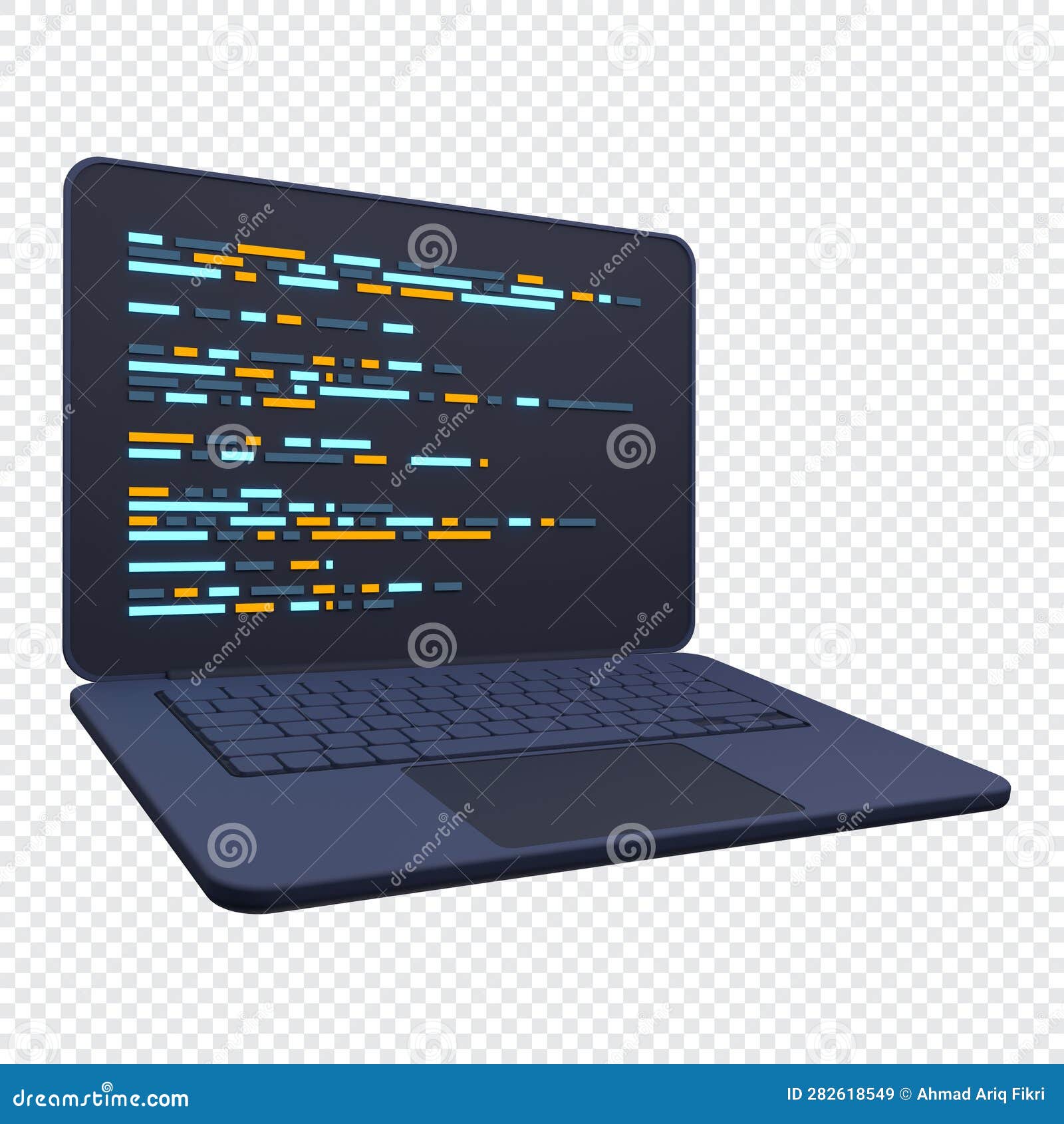 3d Laptop And Program Code Development Web Coding Concept Coding Screen 3d Rendering 3d