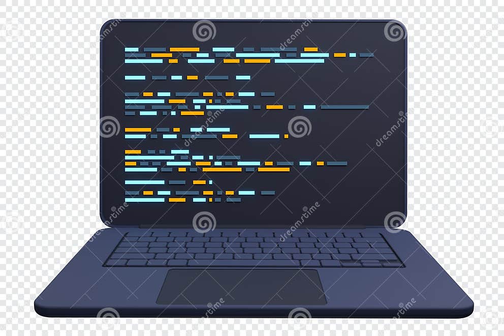 3d Laptop And Program Code Development Web Coding Concept Coding 6328