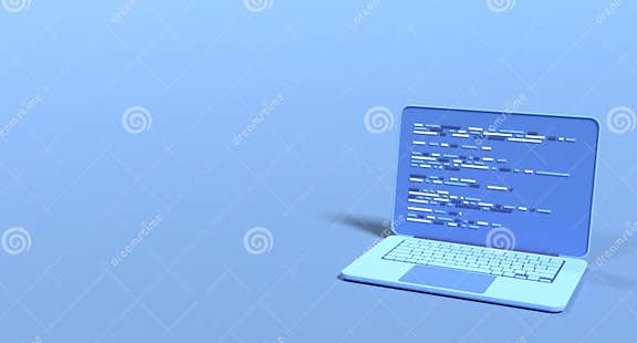 3d Laptop And Program Code Development Web Coding Concept Coding