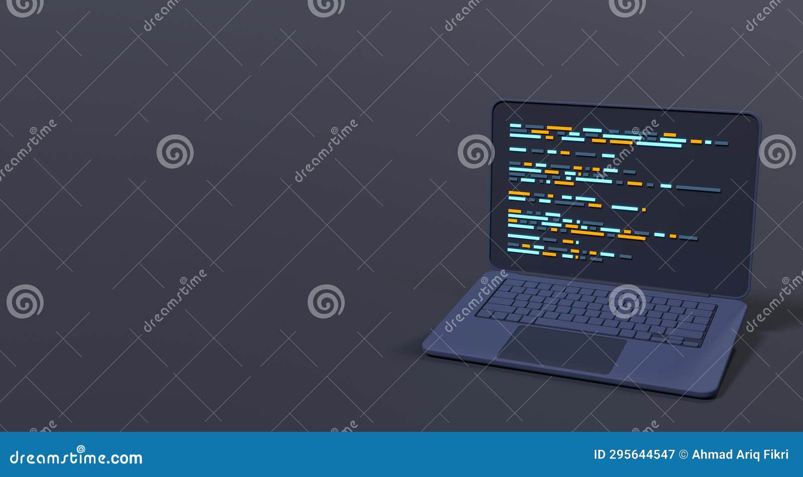 3d Laptop And Program Code Development Web Coding Concept Coding Screen 3d Rendering 3d