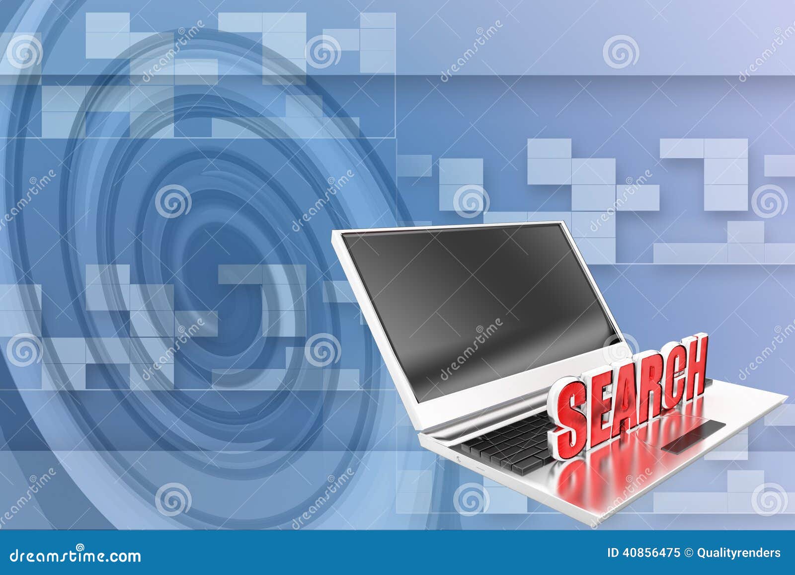 3d Laptop with Search Illustration Stock Illustration - Illustration of ...