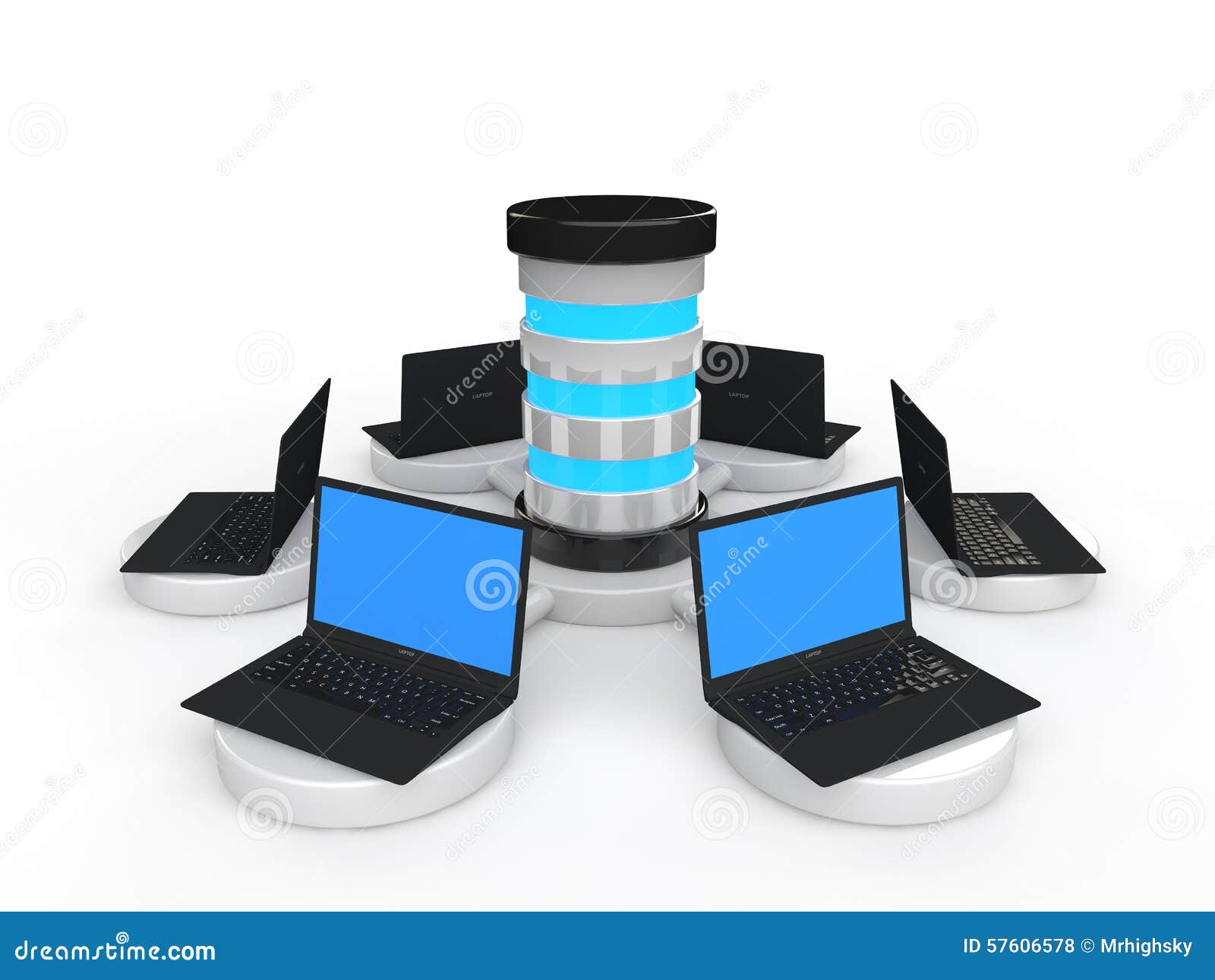 3d laptops and server stock illustration. Illustration of server - 57606578