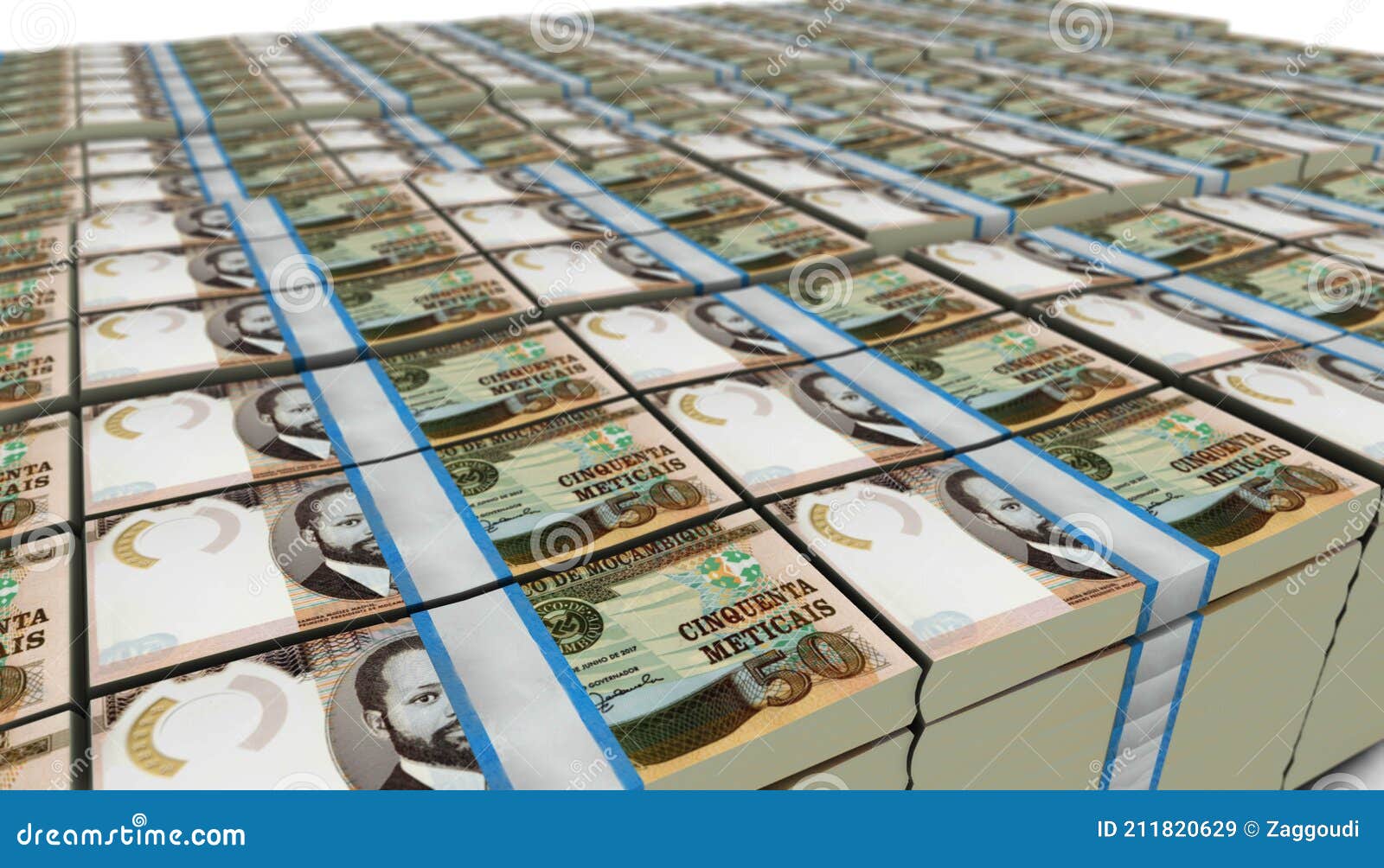 3D Large Stack of Mexico 200 Pesos Banknote Stock Illustration ...