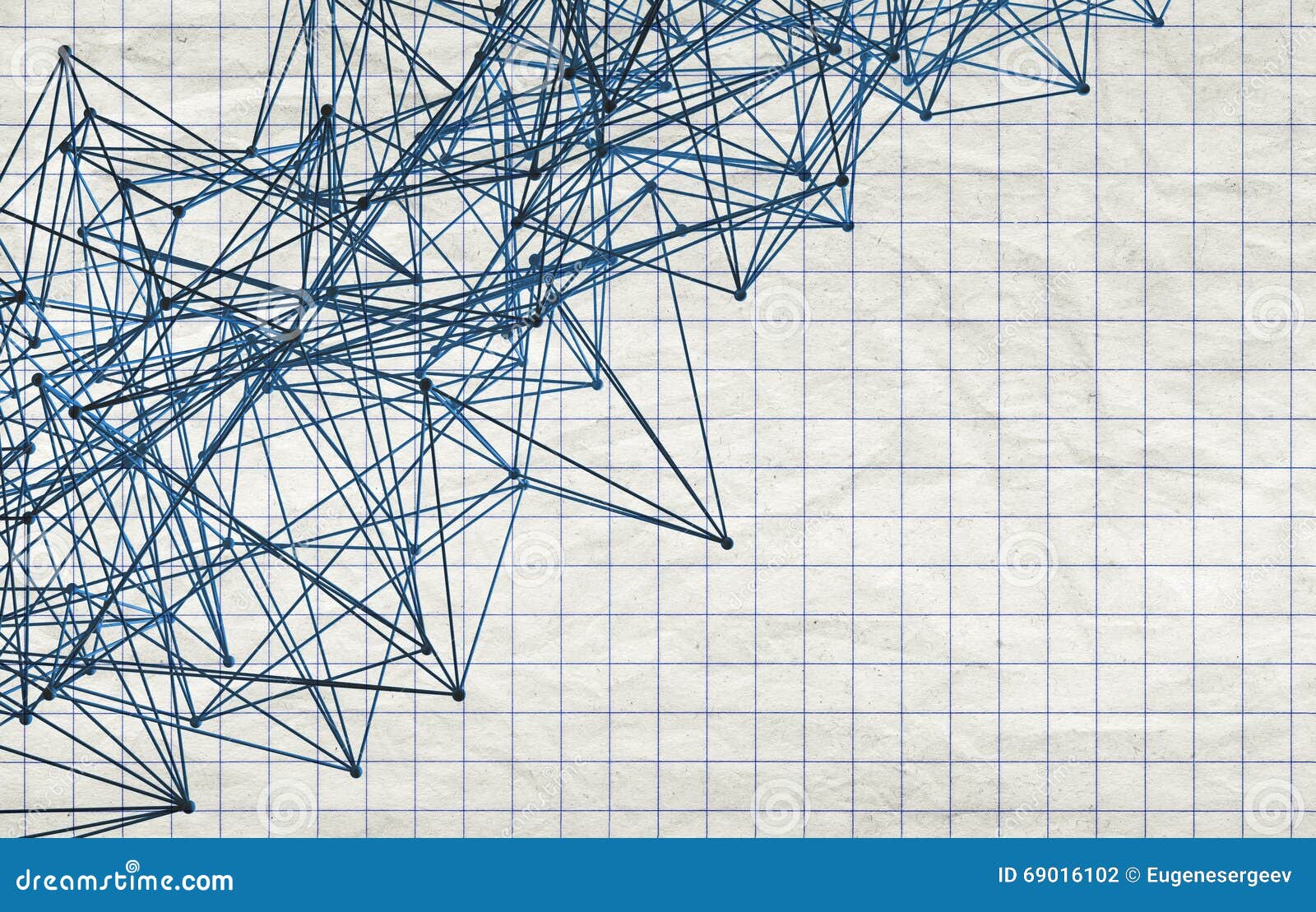 3d Lattice Mesh Structure Over Squared Paper Stock Illustration ...