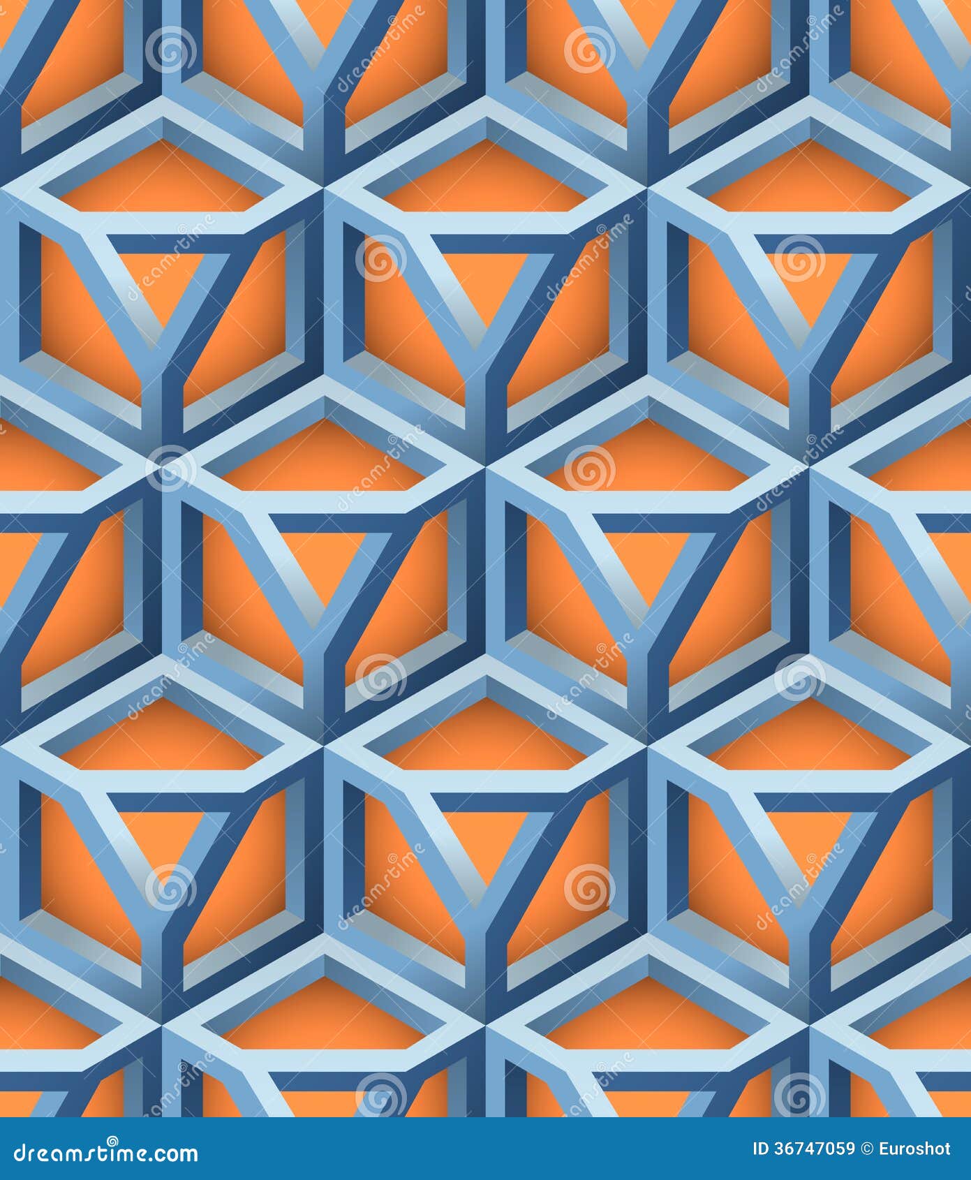 3d Lattice Vector Seamless Pattern Stock Vector Illustration Of