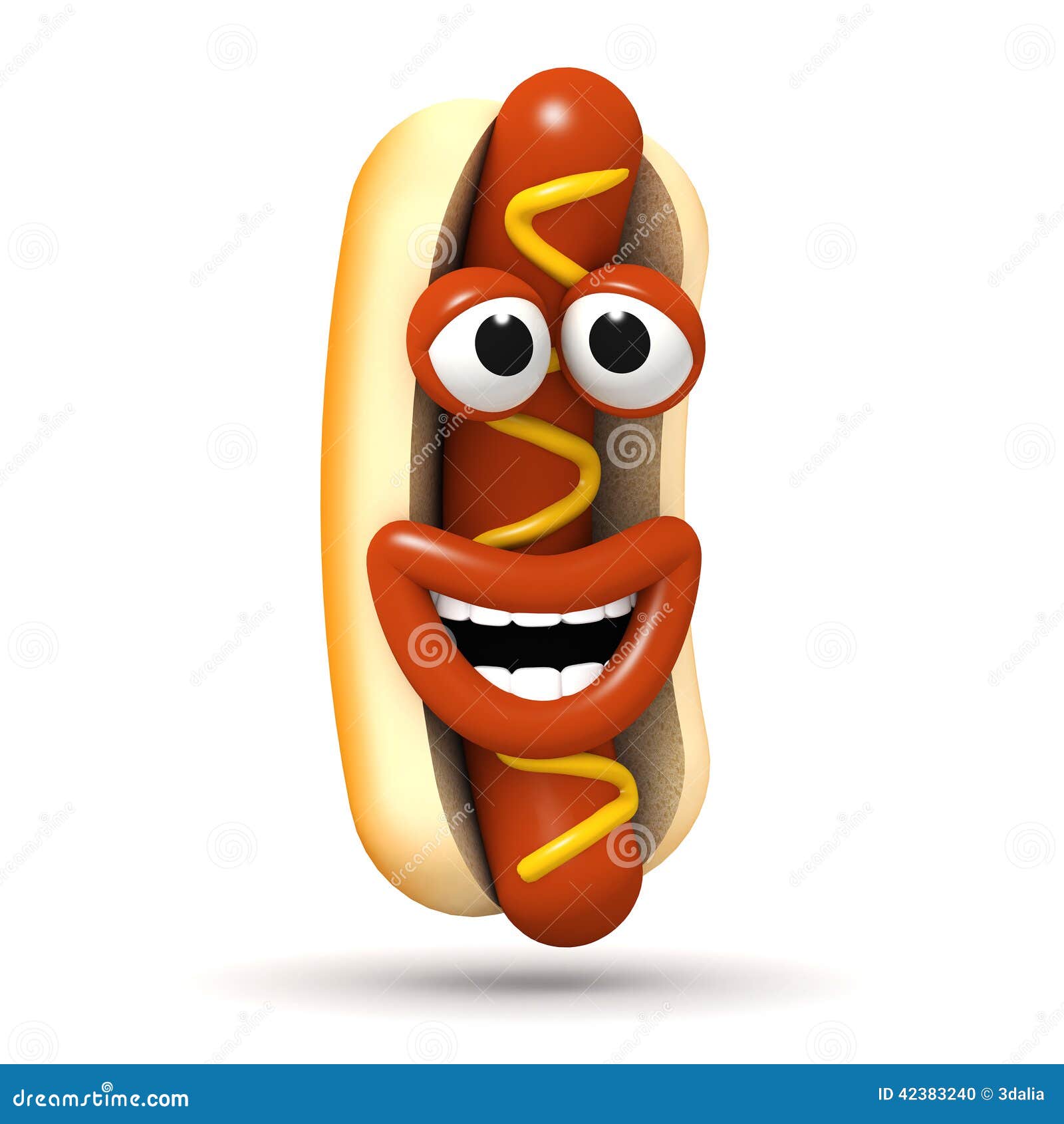 3d Laughing hot dog stock vector. Illustration of happy - 42383240