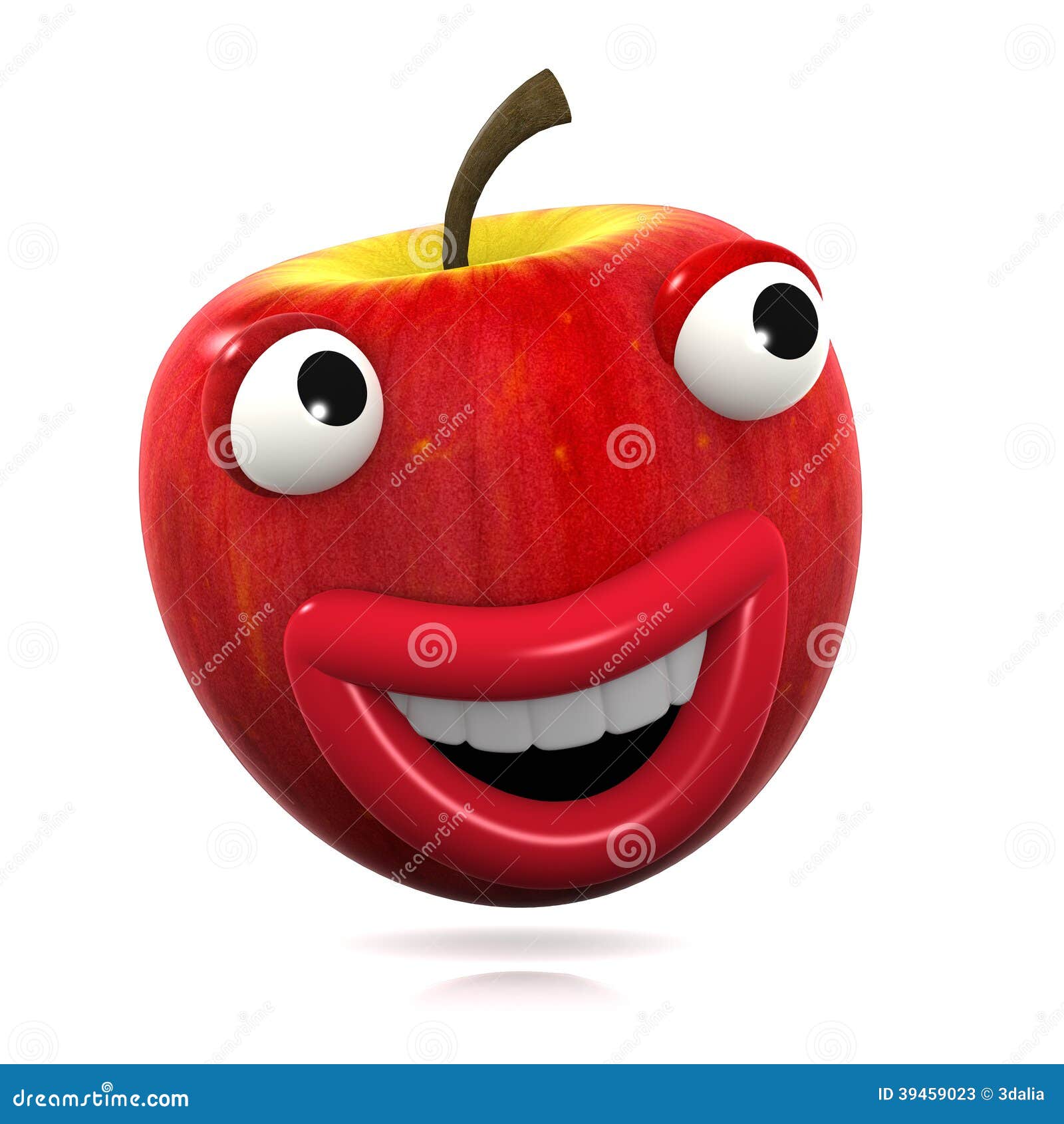 3d Laughing red apple stock illustration. Illustration of cuisine ...