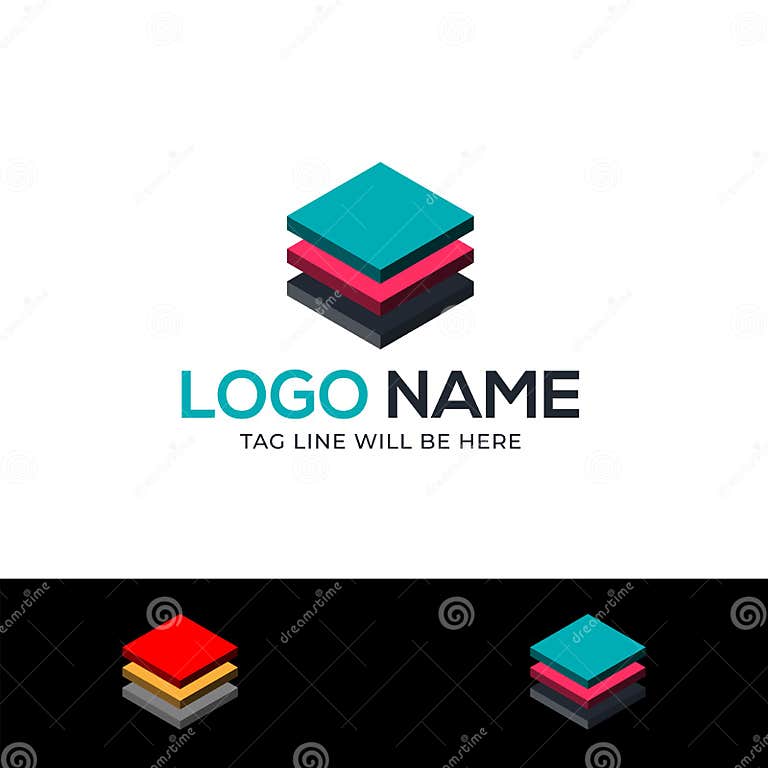 3D Layer Logo Design Vector Stock Illustration - Illustration of sign ...