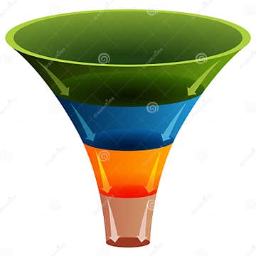 3d Layered Funnel Chart stock vector. Illustration of chambers - 43211002