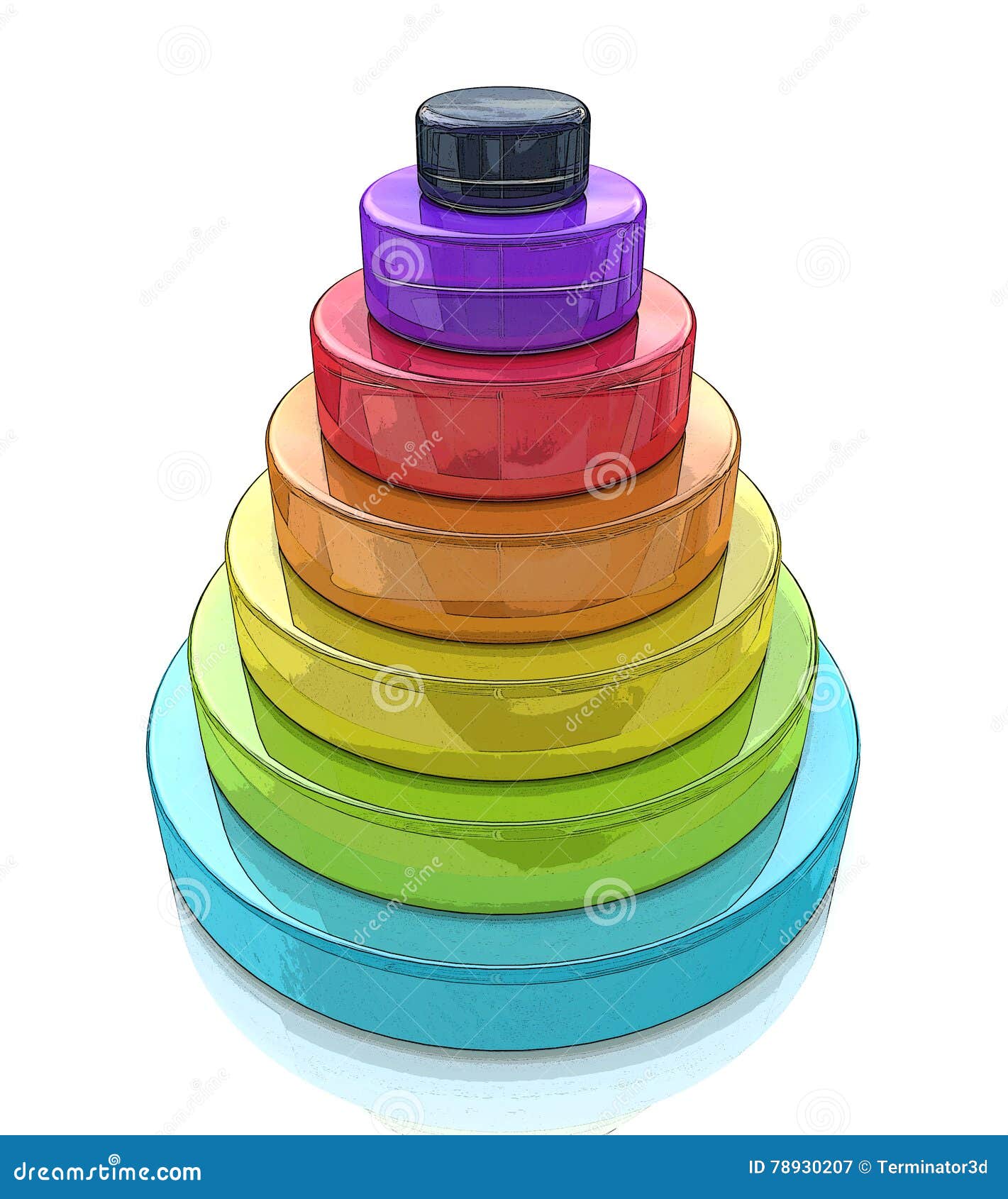 Layered Pyramid Chart Diagram In Flat Style Vector Illustration ... Layered Pyramid Chart Diagram In Flat Style Vector Illustration ...