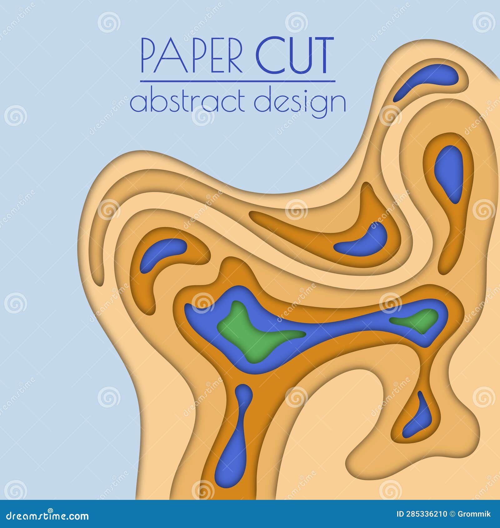 3d Layout of the Cover, Banner, Leaflet in the Style of Cut Paper Stock ...