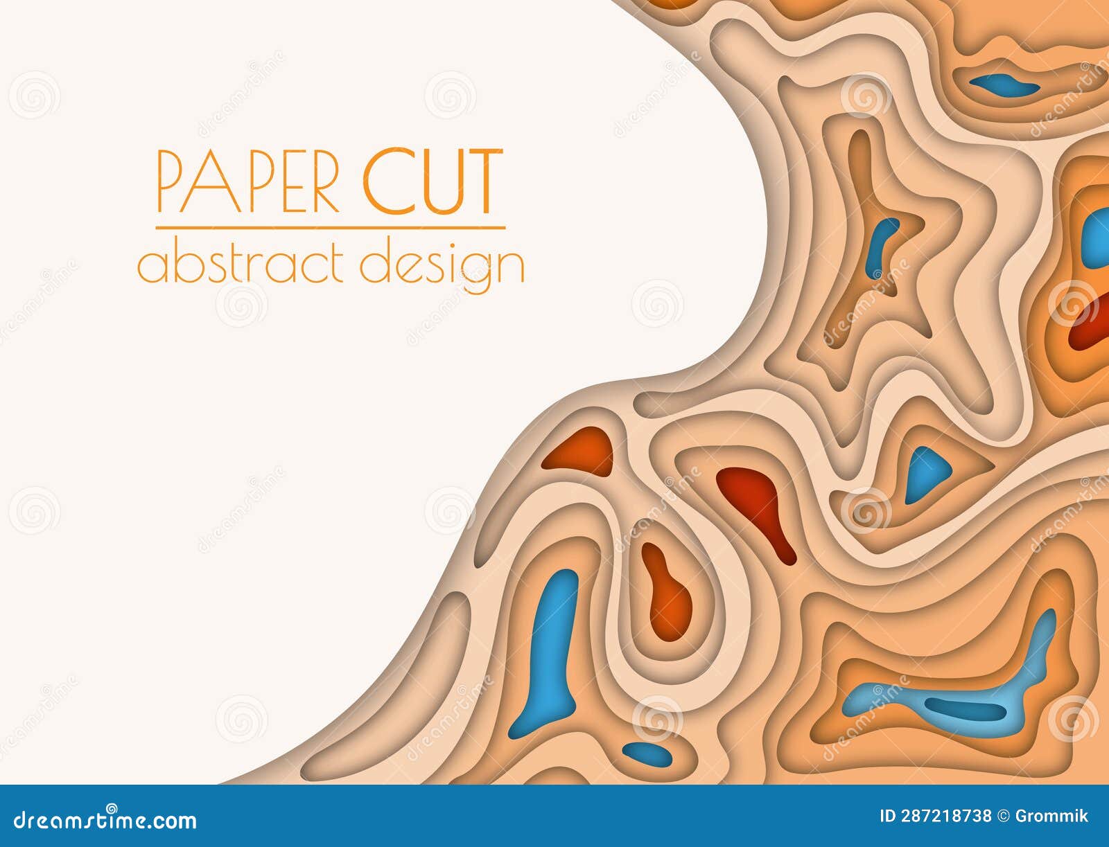 3d Layout of the Cover, Banner, Leaflet in the Style of Cut Paper Stock ...