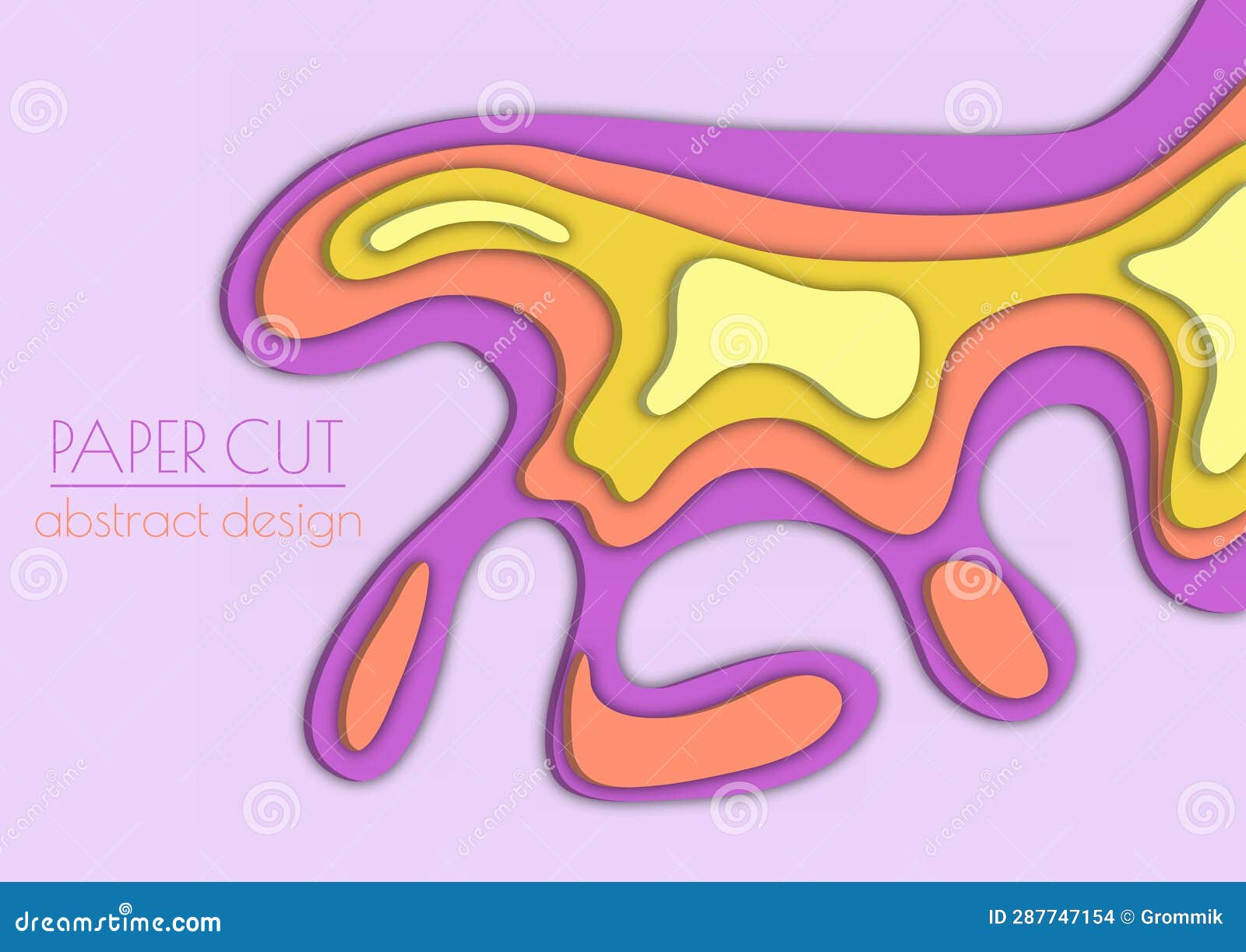 3d Layout of the Cover, Banner, Leaflet in the Style of Cut Paper Stock ...