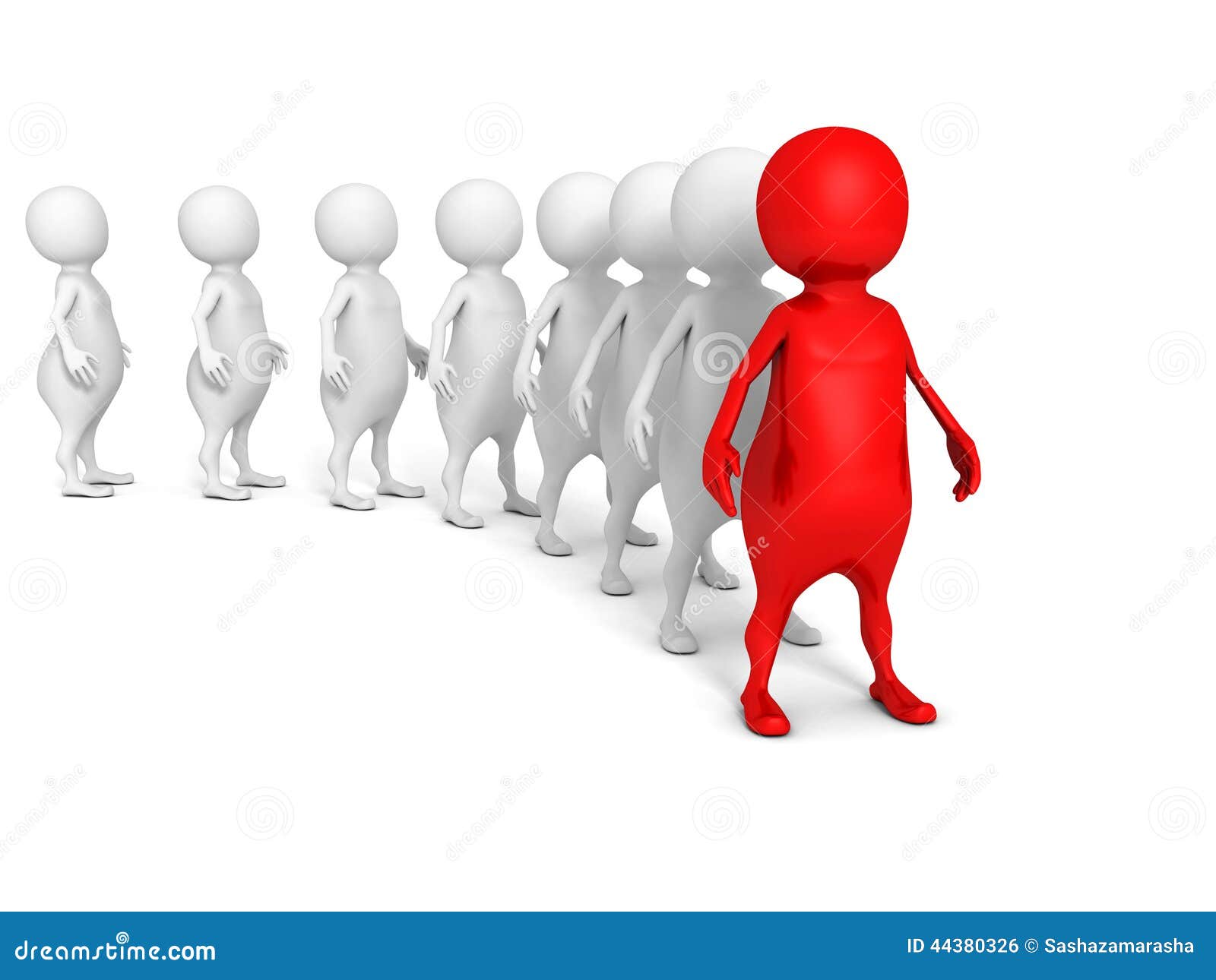 3d Leader Man of Team Crowd. Success Concept Stock Illustration ...