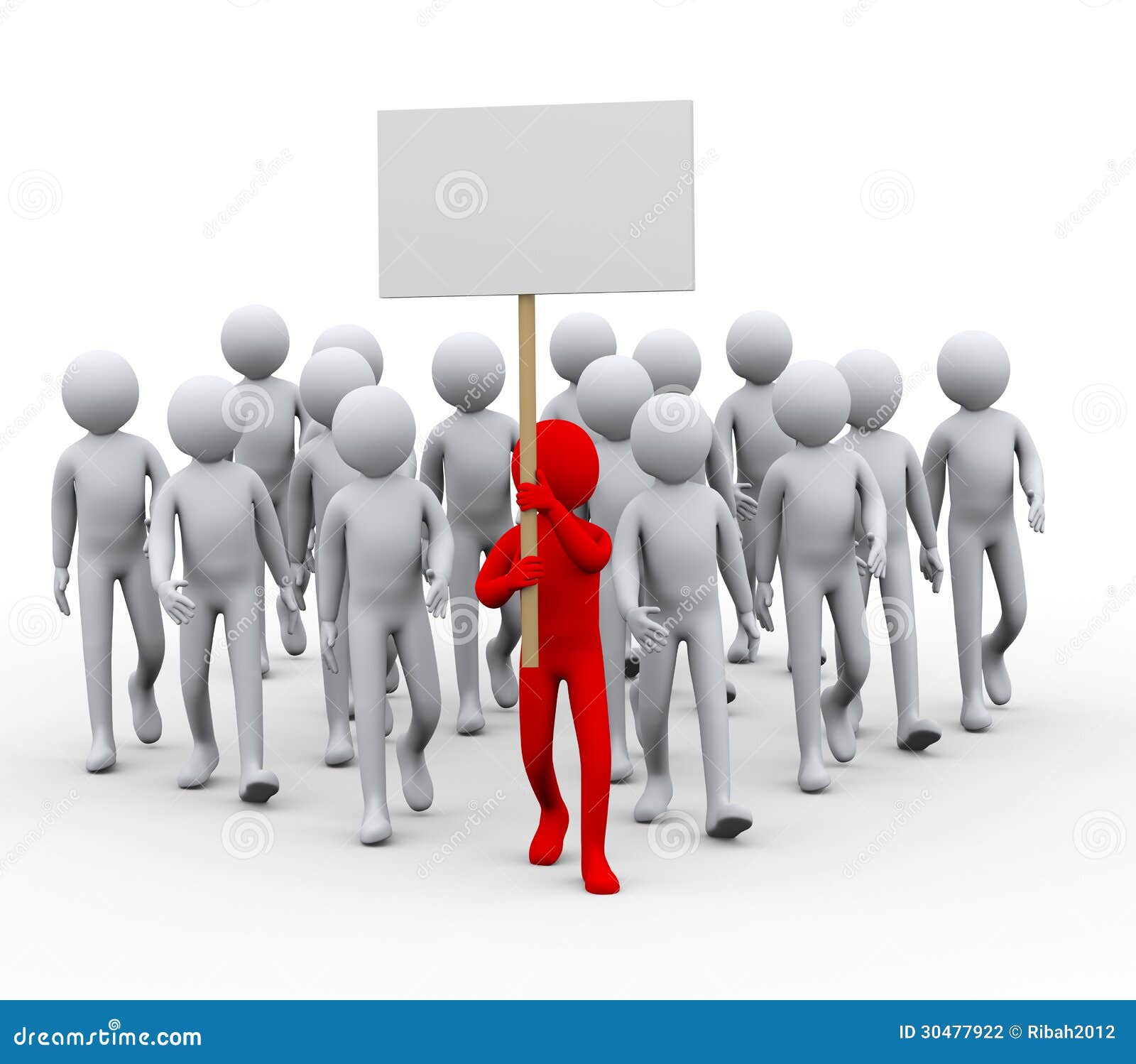 3d Leader People Protest Strike Stock Illustration - Illustration of ...