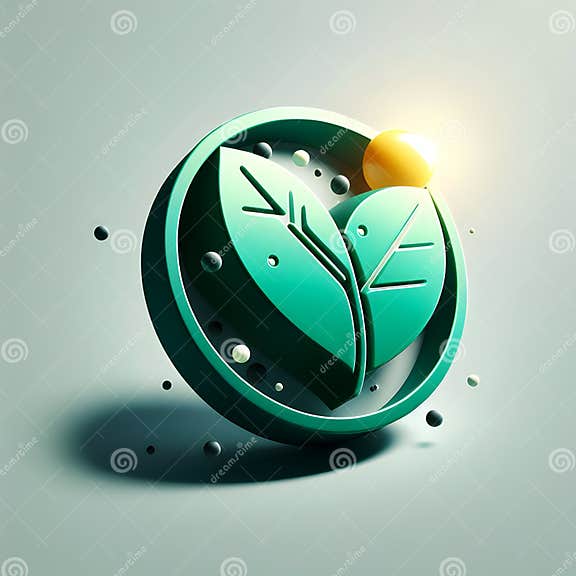 3D leaf logo stock illustration. Illustration of balls - 303451597