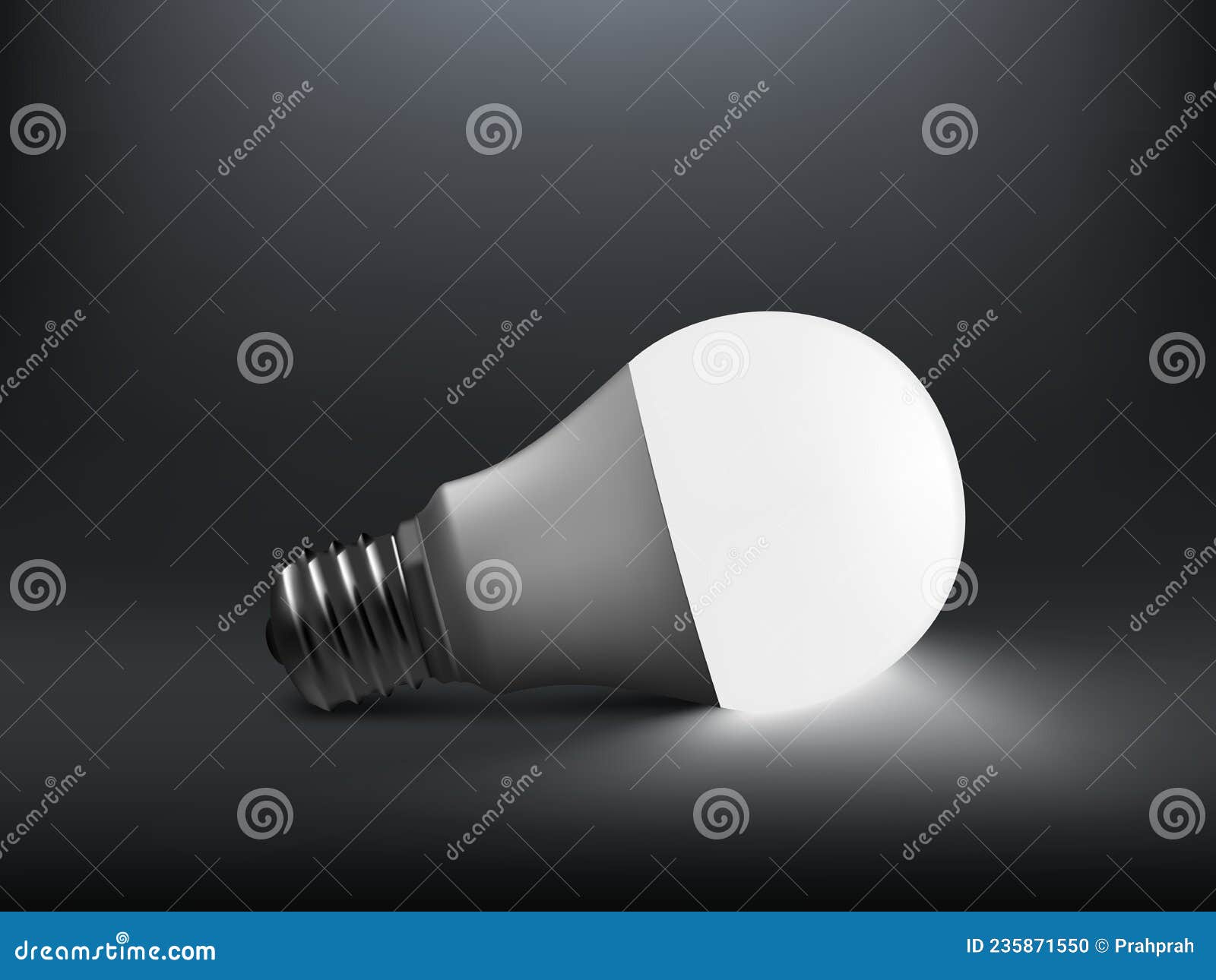 3D LED Light Bulb with Shadow on Floor Stock Vector - Illustration of ...