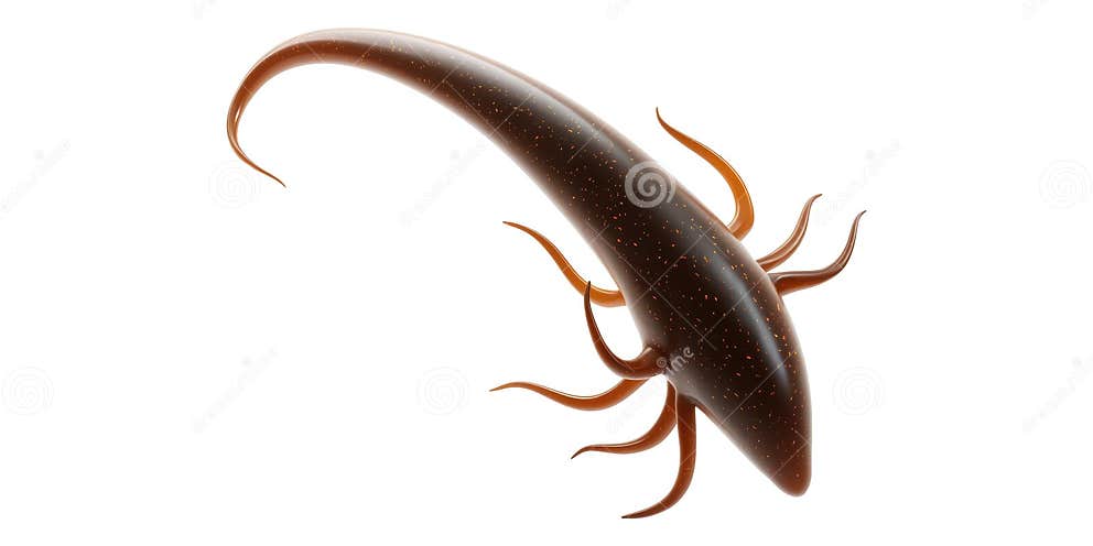 3D Leech Illustration Isolated on Transparent Background Stock ...