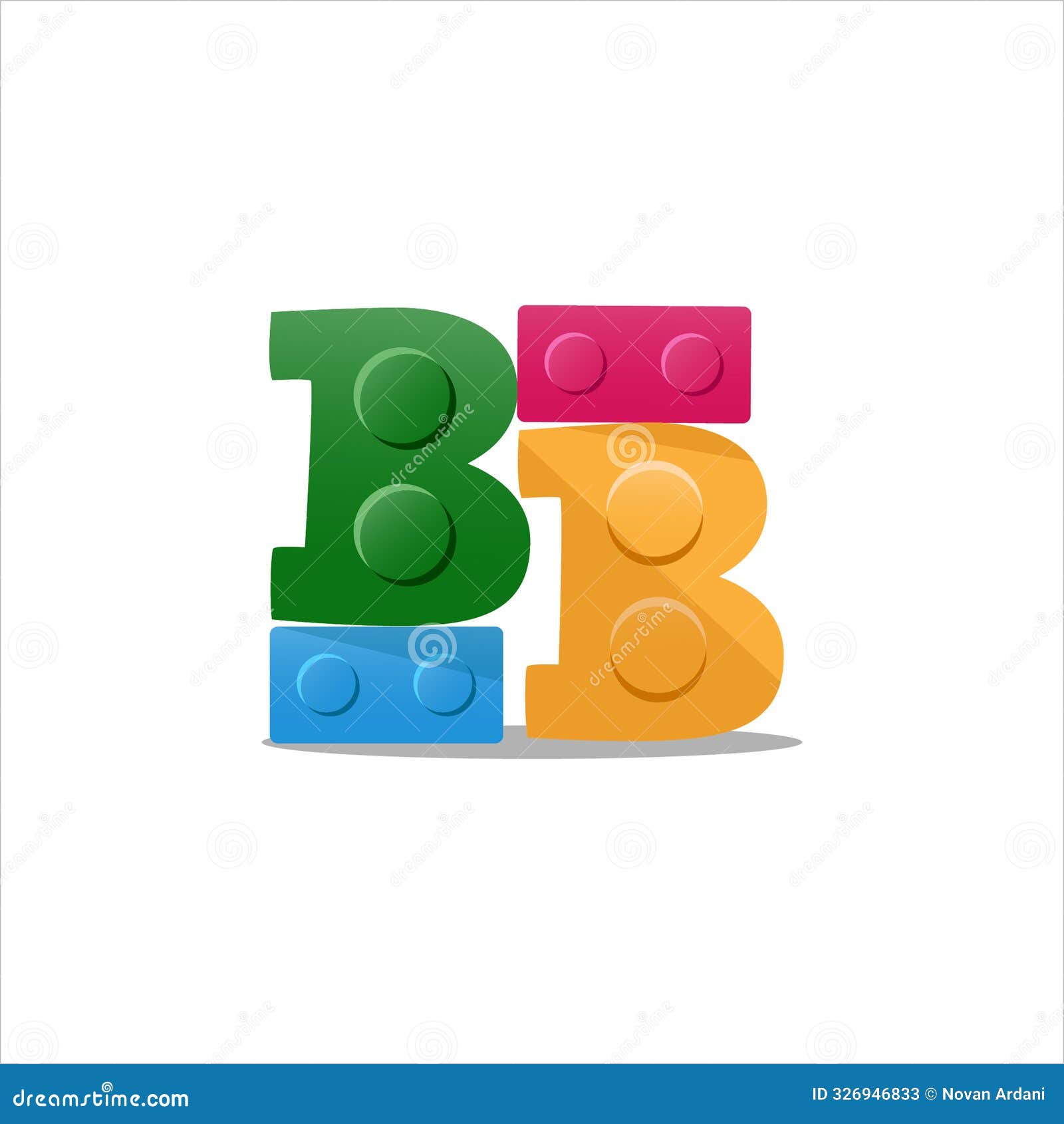 3D lego letter B stock vector. Illustration of document - 326946833