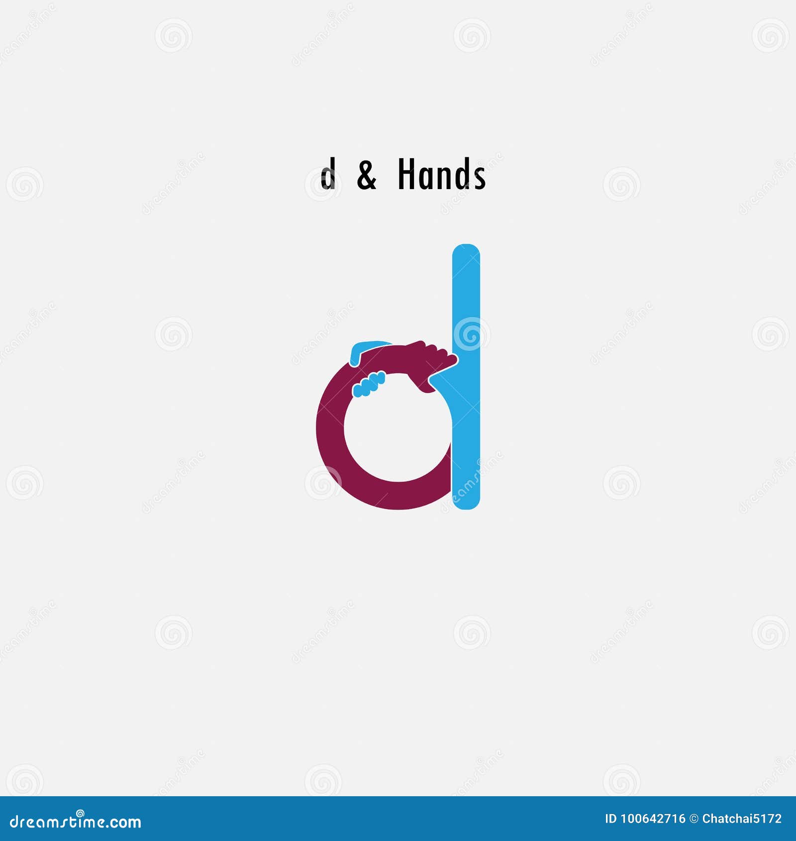 D- Letter Abstract Icon and Hands Logo Design Vector Template.Business ...