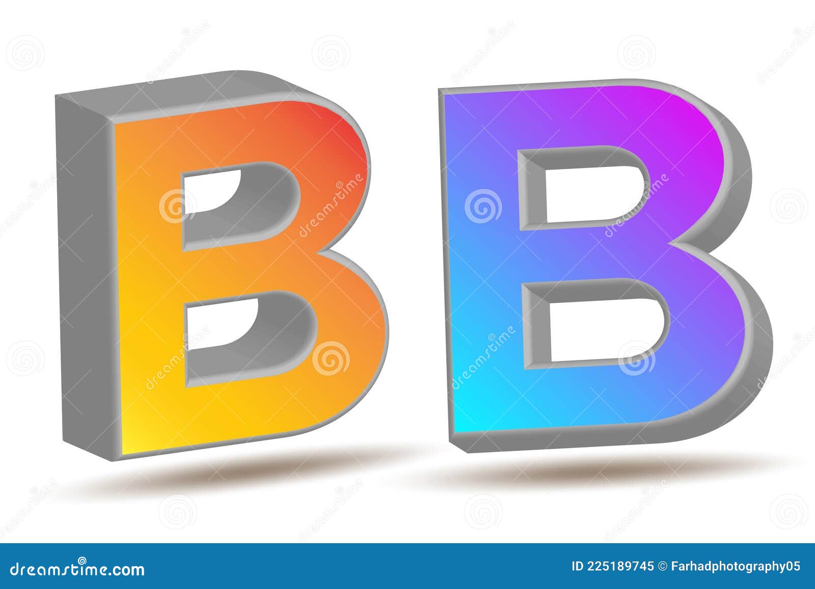 3D B Letter, 3D Alphabet, 3D Font, Gradient Color 3D Alphabet Logo ...