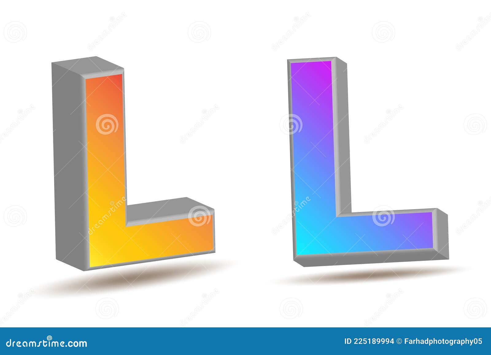3D L Letter, 3D Alphabet, 3D Font, Gradient Color 3D Alphabet Logo ...