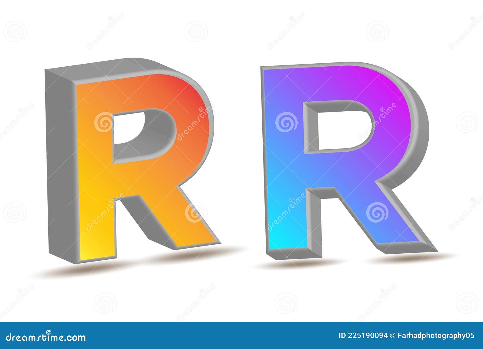 3D R Letter, 3D Alphabet, 3D Font, Gradient Color 3D Alphabet Logo ...