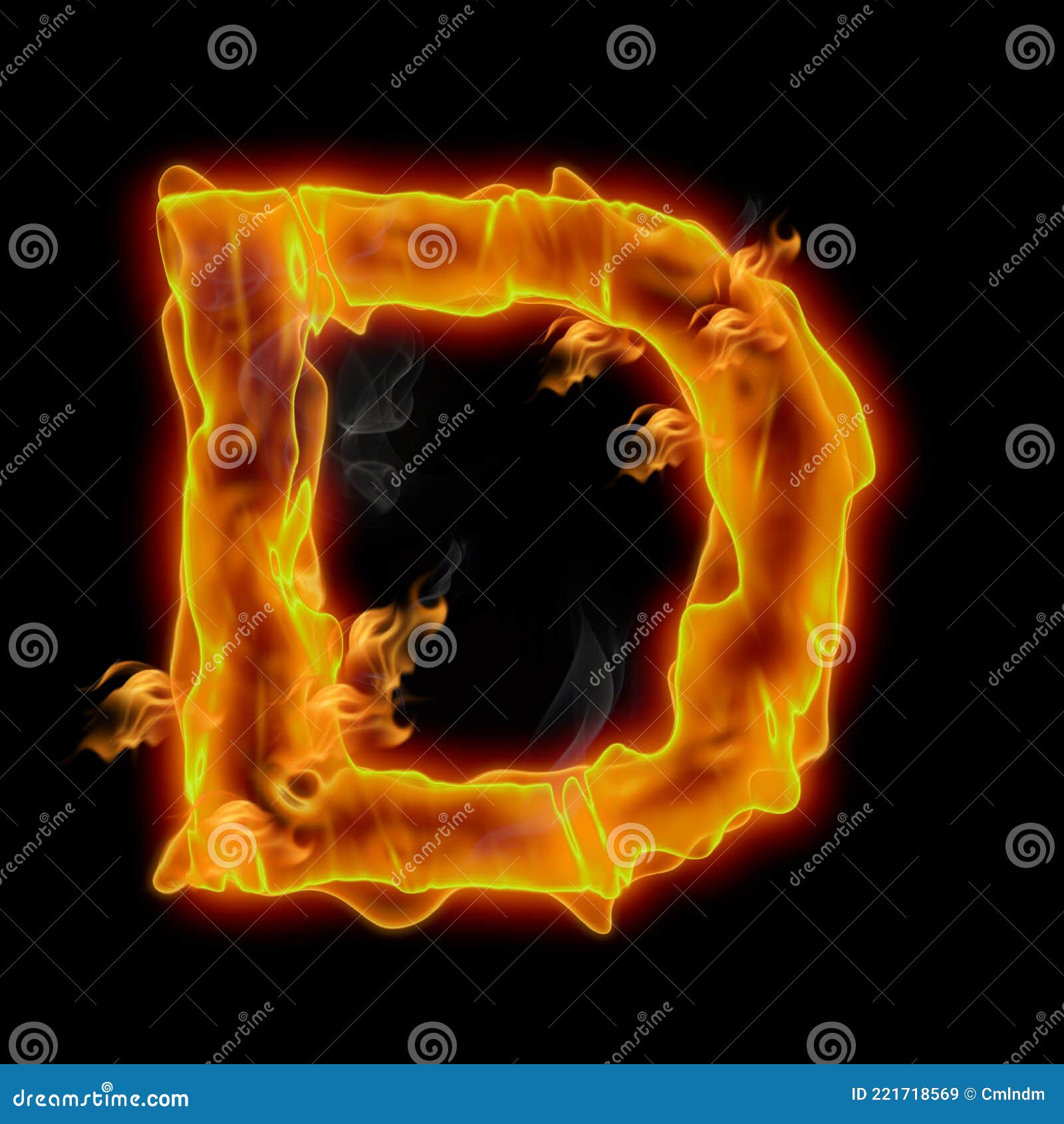D - Letter of the Alphabet Made of Fire Stock Illustration ...