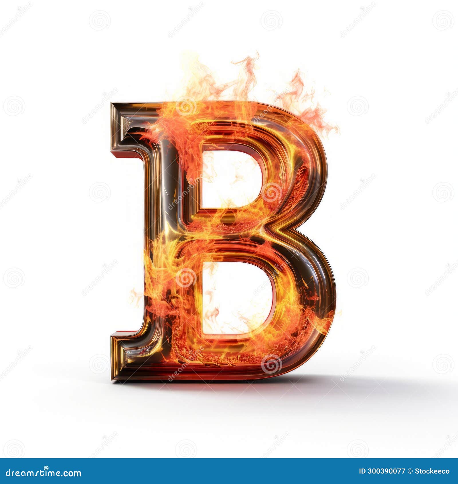 Hyperrealistic Fire Letter B with Explosive Pigmentation Stock ...