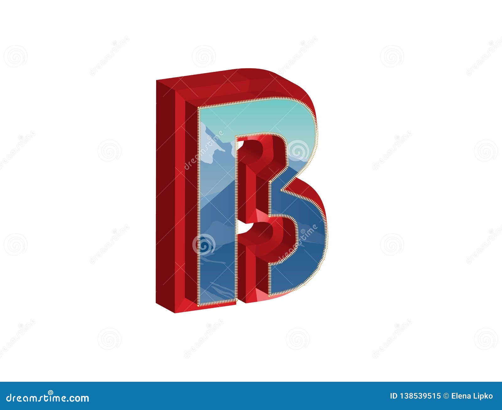 3D Letter B. Vector Illustration of 3D Font Stock Vector - Illustration ...