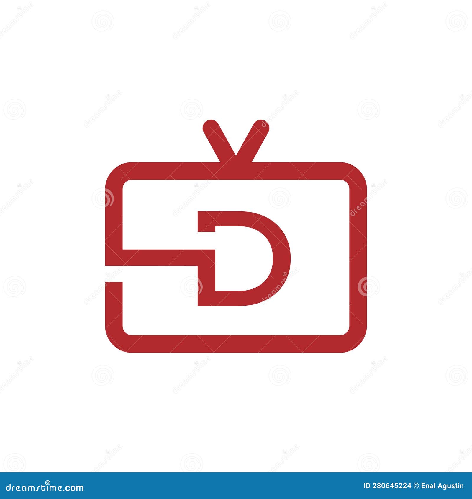 D Letter Channel Television Logo Design Stock Vector - Illustration of ...