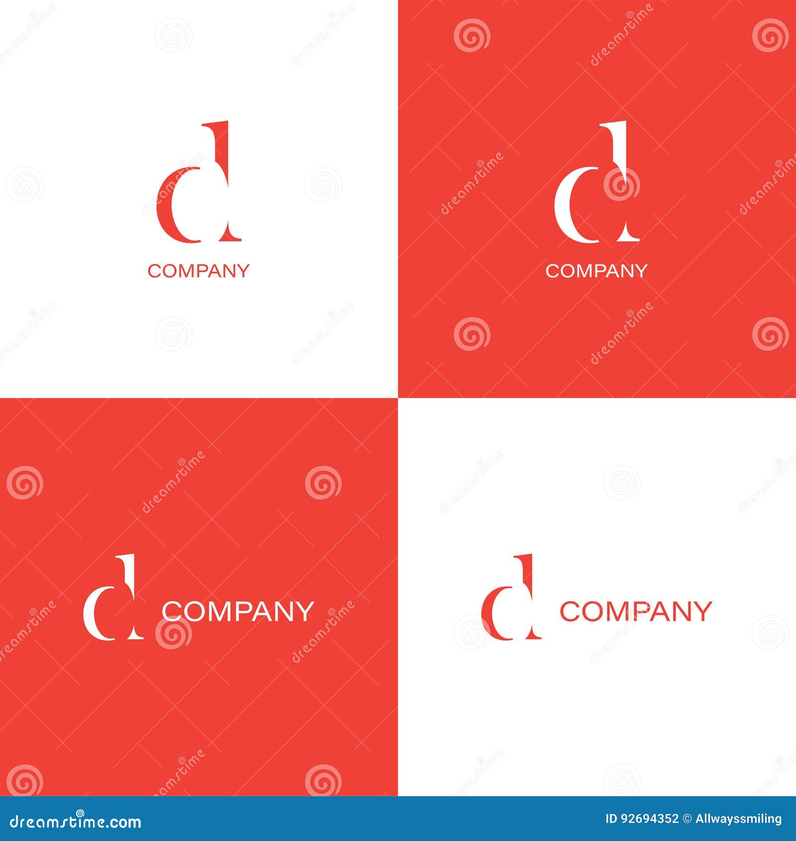 D Letter Company Logo and Business Card Template Stock Vector ...