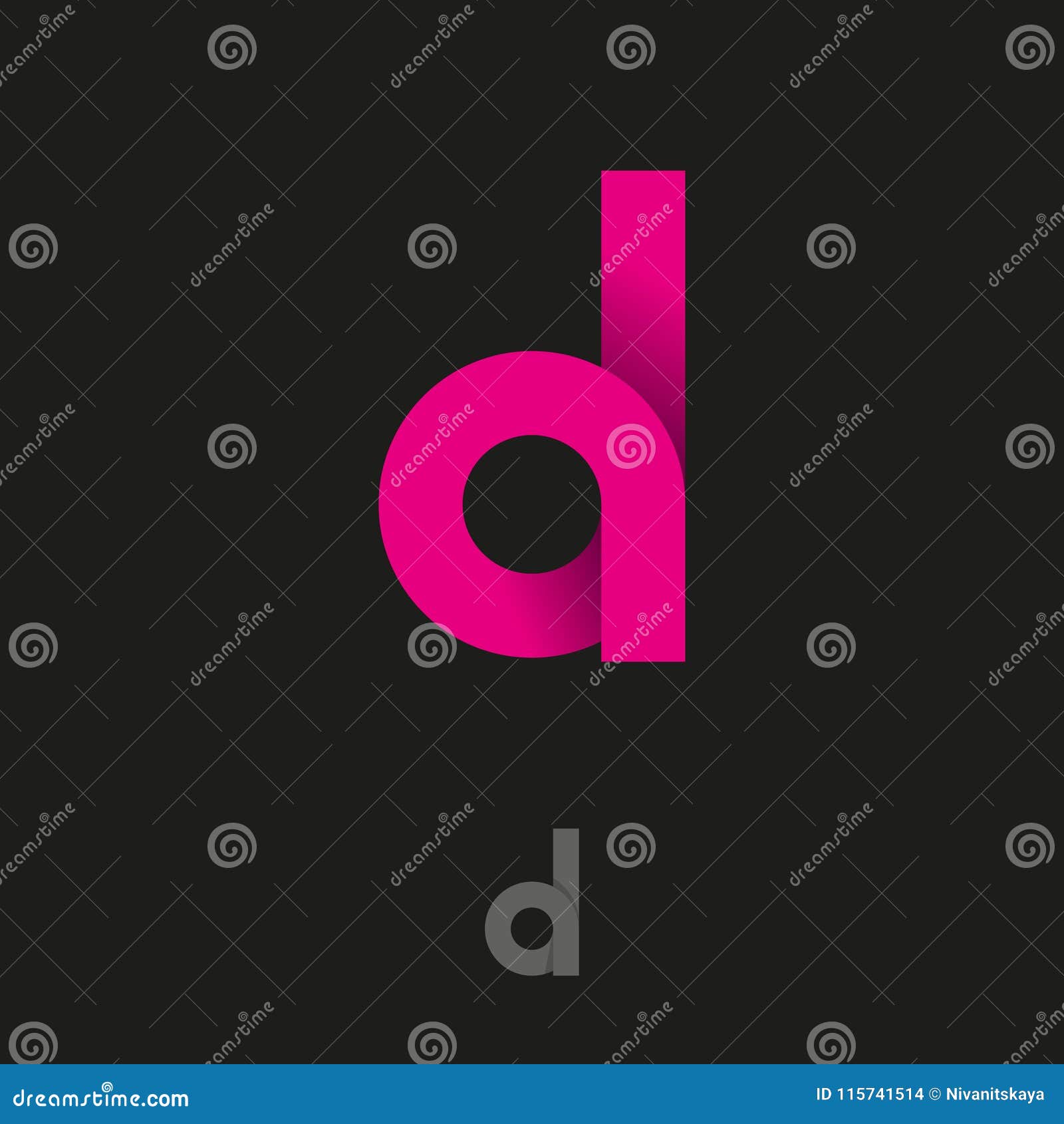 D Letter. D Monogram Origami Logo, Like Loop. Abstract Monogram Stock ...