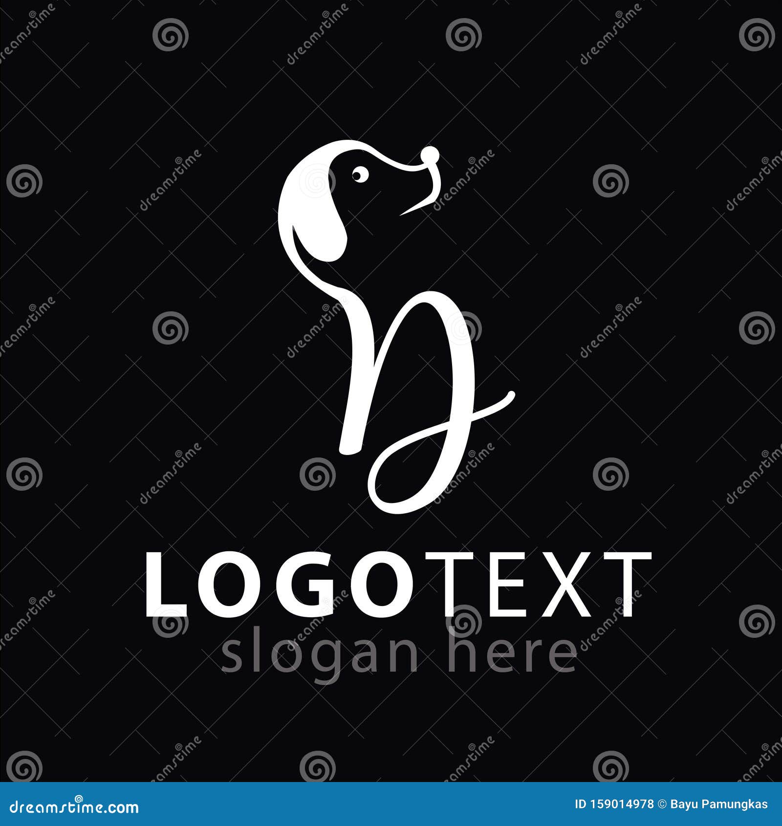 D Letter and Dog Logo stock vector. Illustration of friends - 159014978