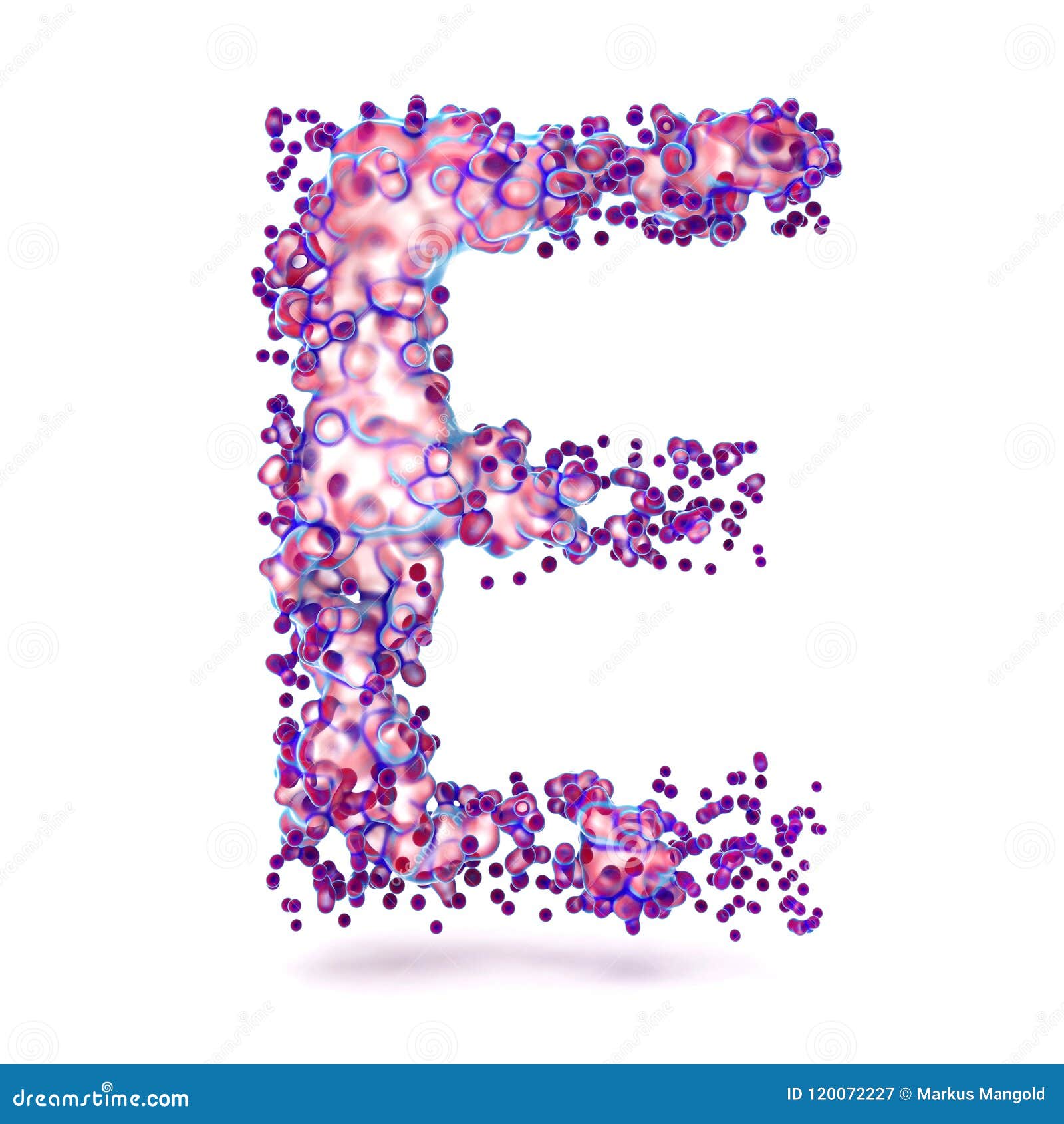 3D Letter E with Abstract Biological Texture Stock Illustration ...