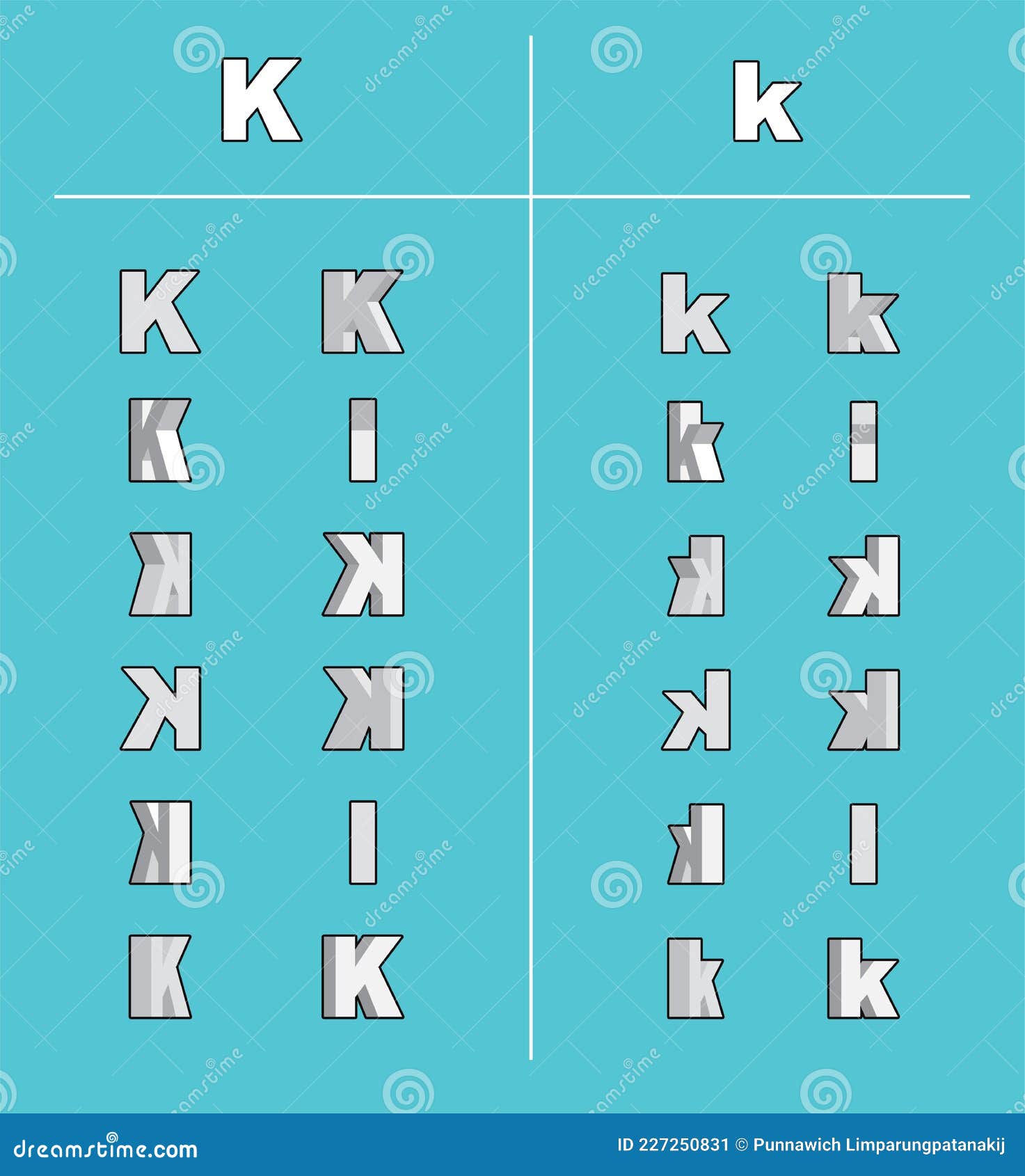 3D Animation Capital Letters Lower Case K Stock Vector - Illustration ...