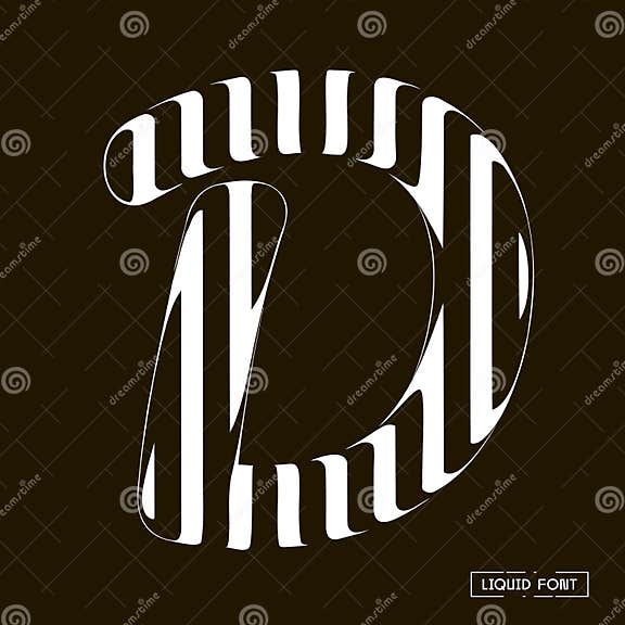 D Letter Formed by Parallel Lines. a Letter Made of Glass through Which ...