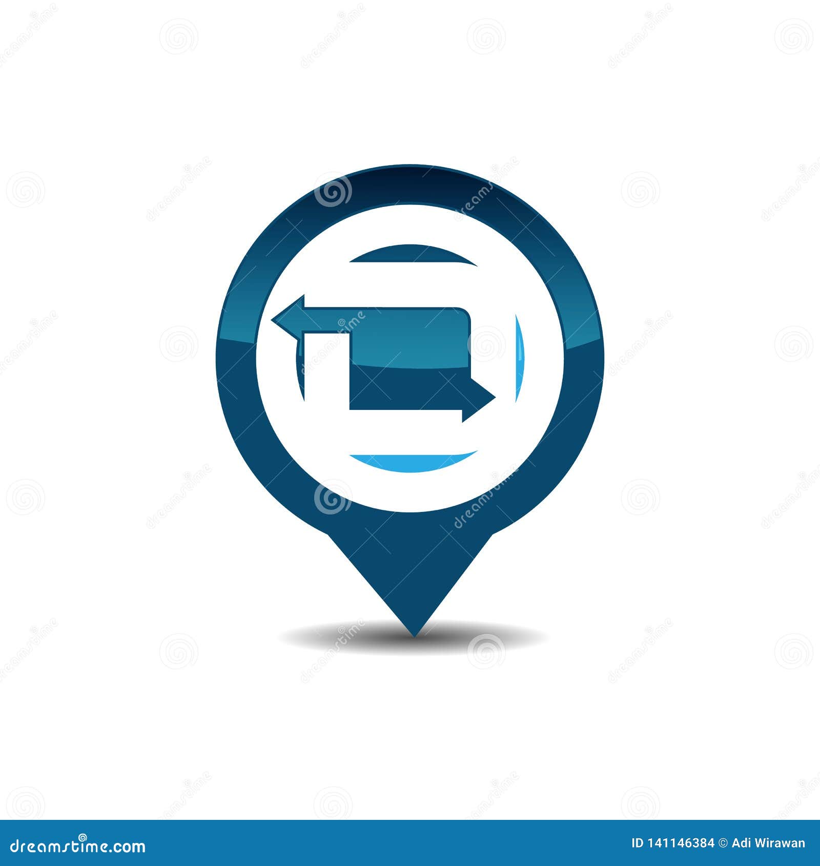 D Letter GPS Logo Travel Mark Pointer Logo Design Stock Vector ...