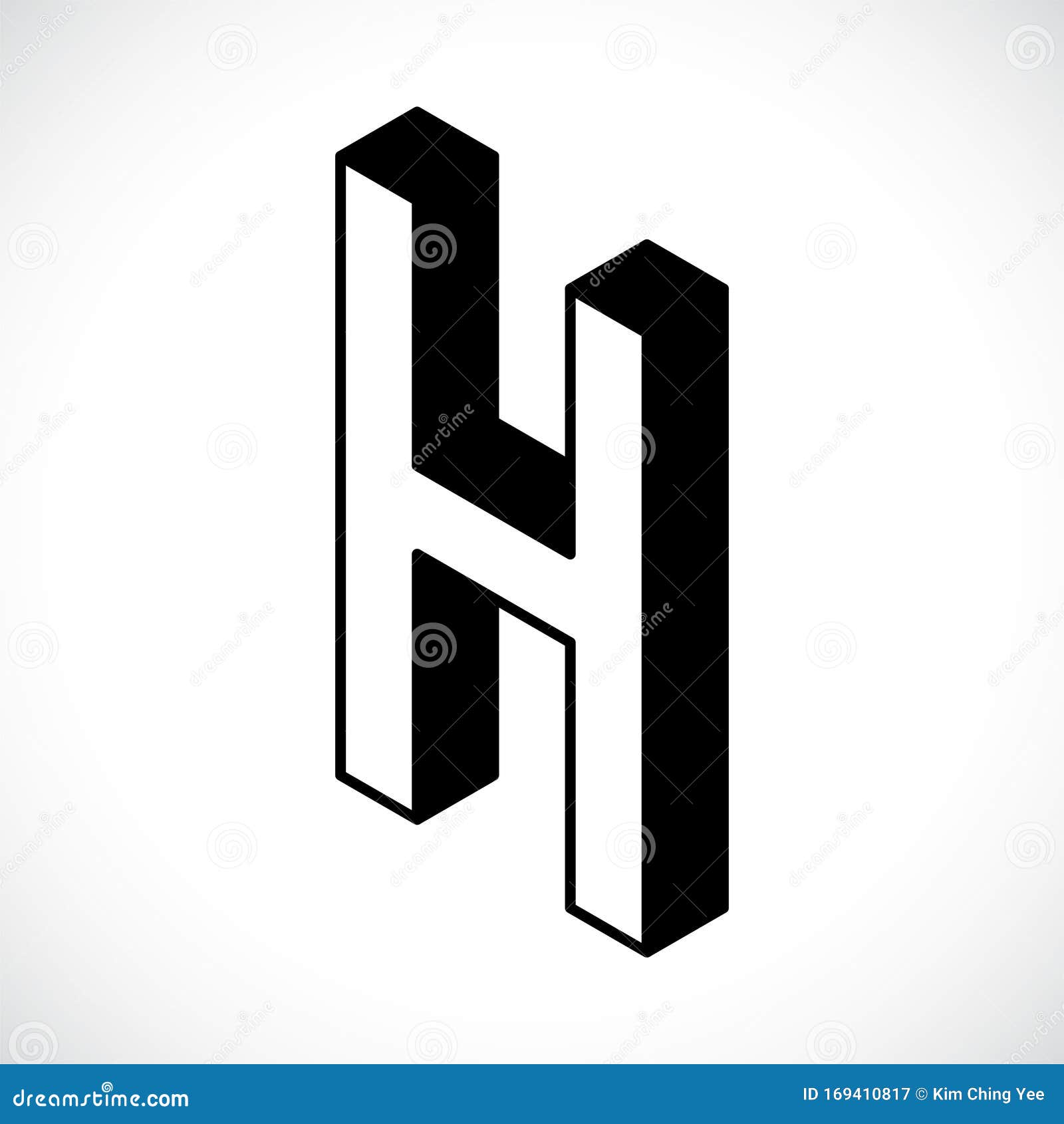 3d Letter H Logo Icon Design Template Element Stock Vector ...