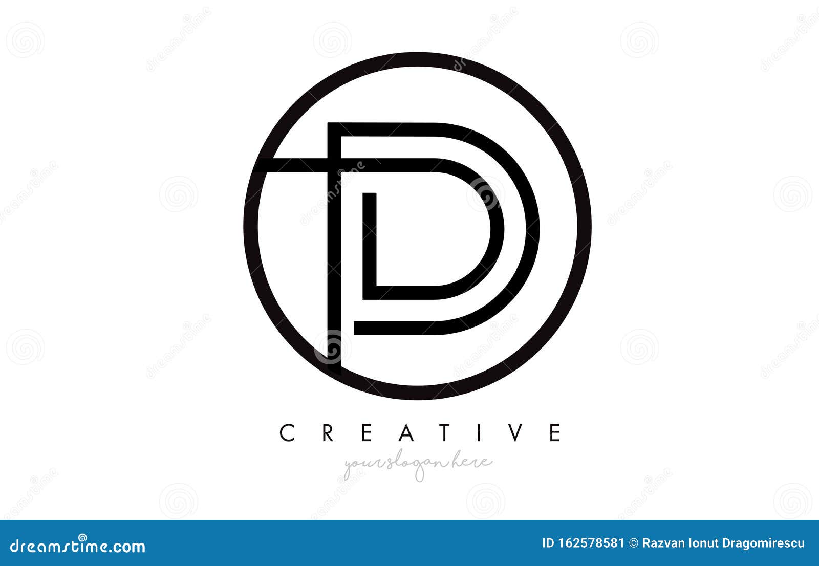 D Letter Icon Logo Design with Monogram Creative Look. Letter Circle ...