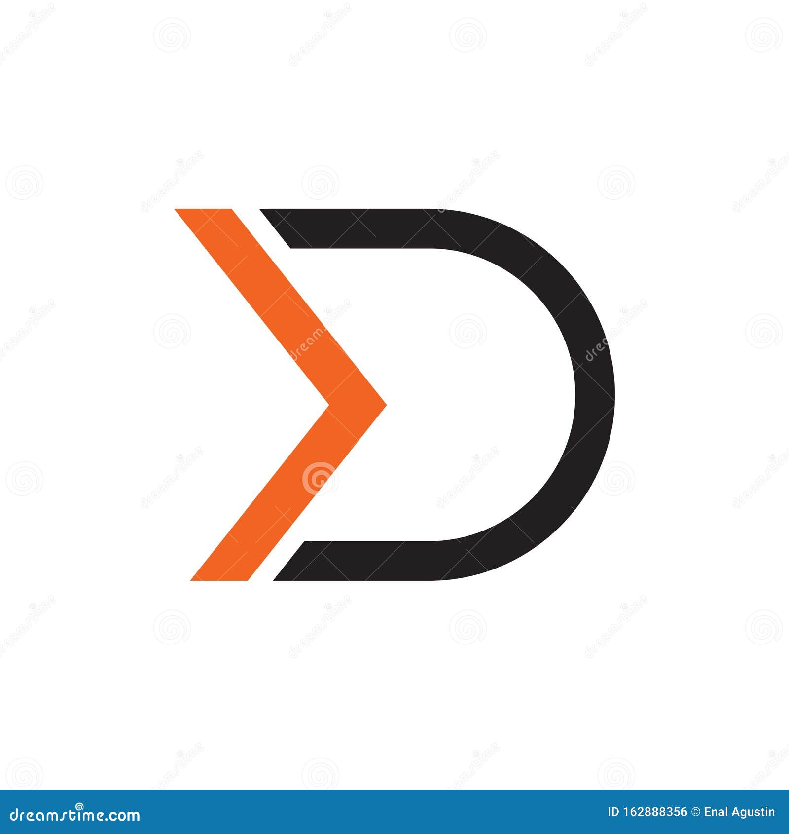 D Letter Initial Logo Design Vector Template Stock Vector ...