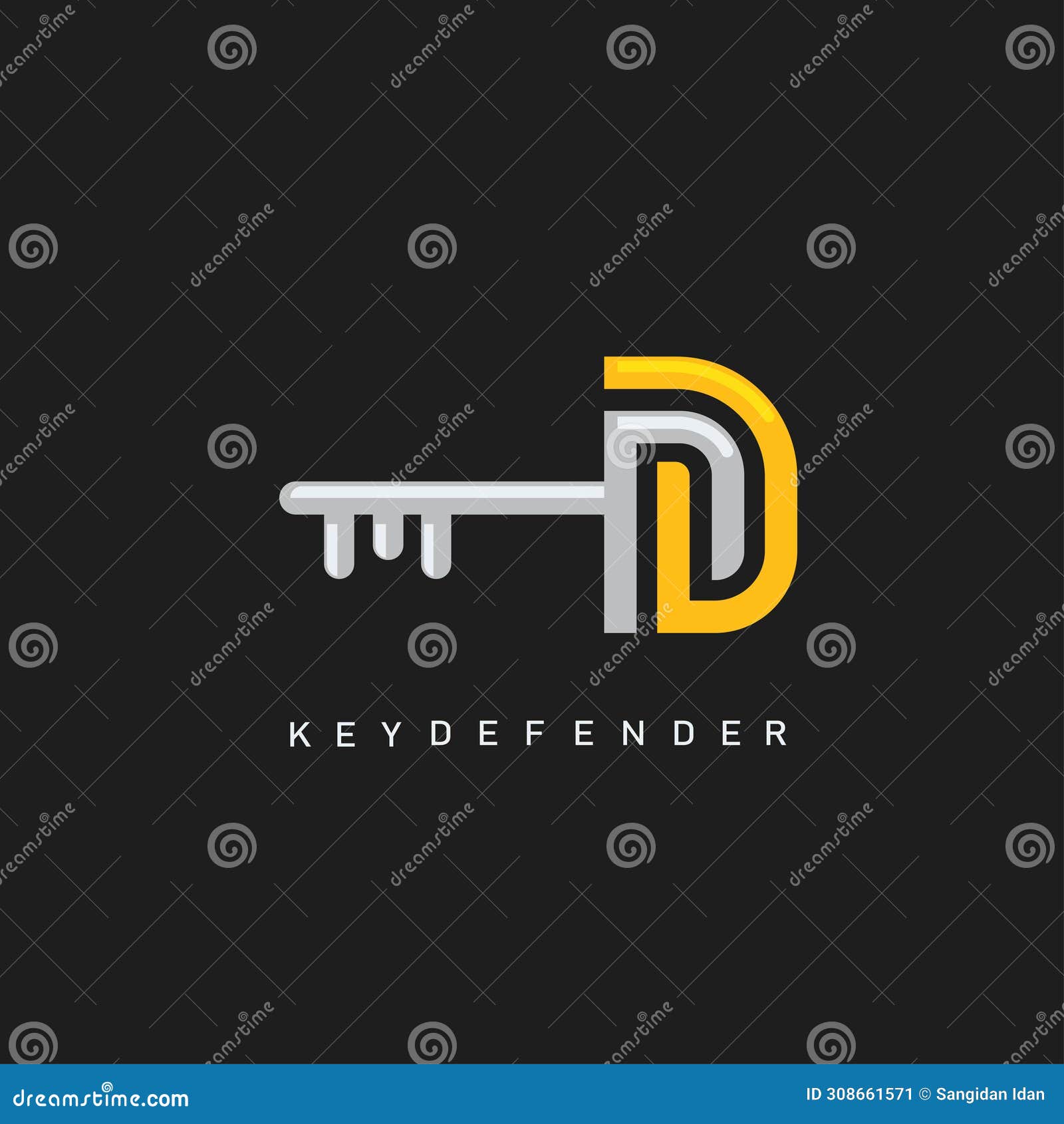 D Letter Key Icon Vector Concept Design Template Stock Illustration ...
