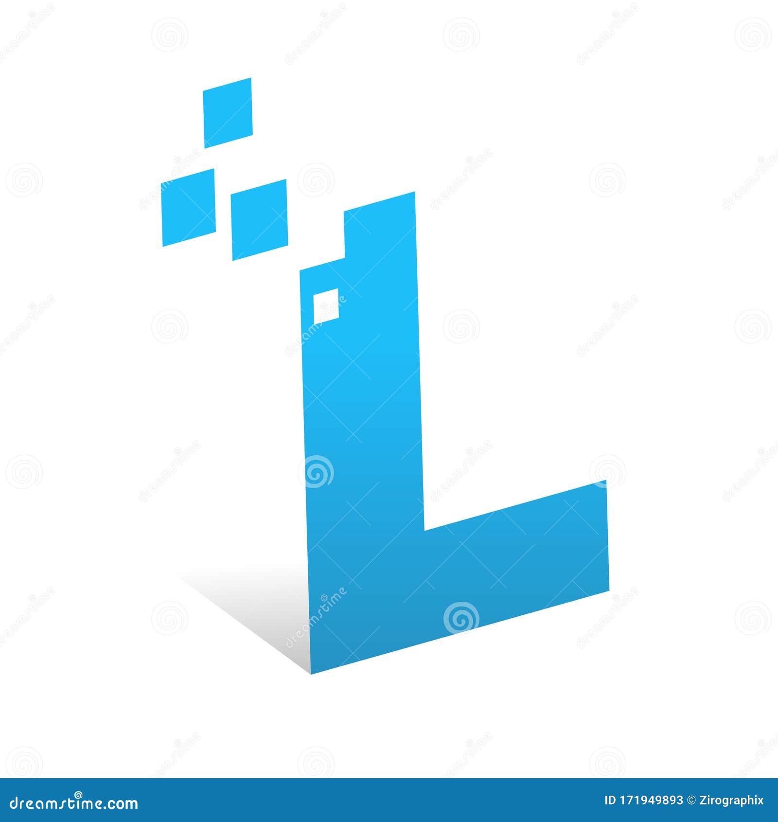 3D Letter L Creative Cutting Edge Logo Design Stock Vector ...