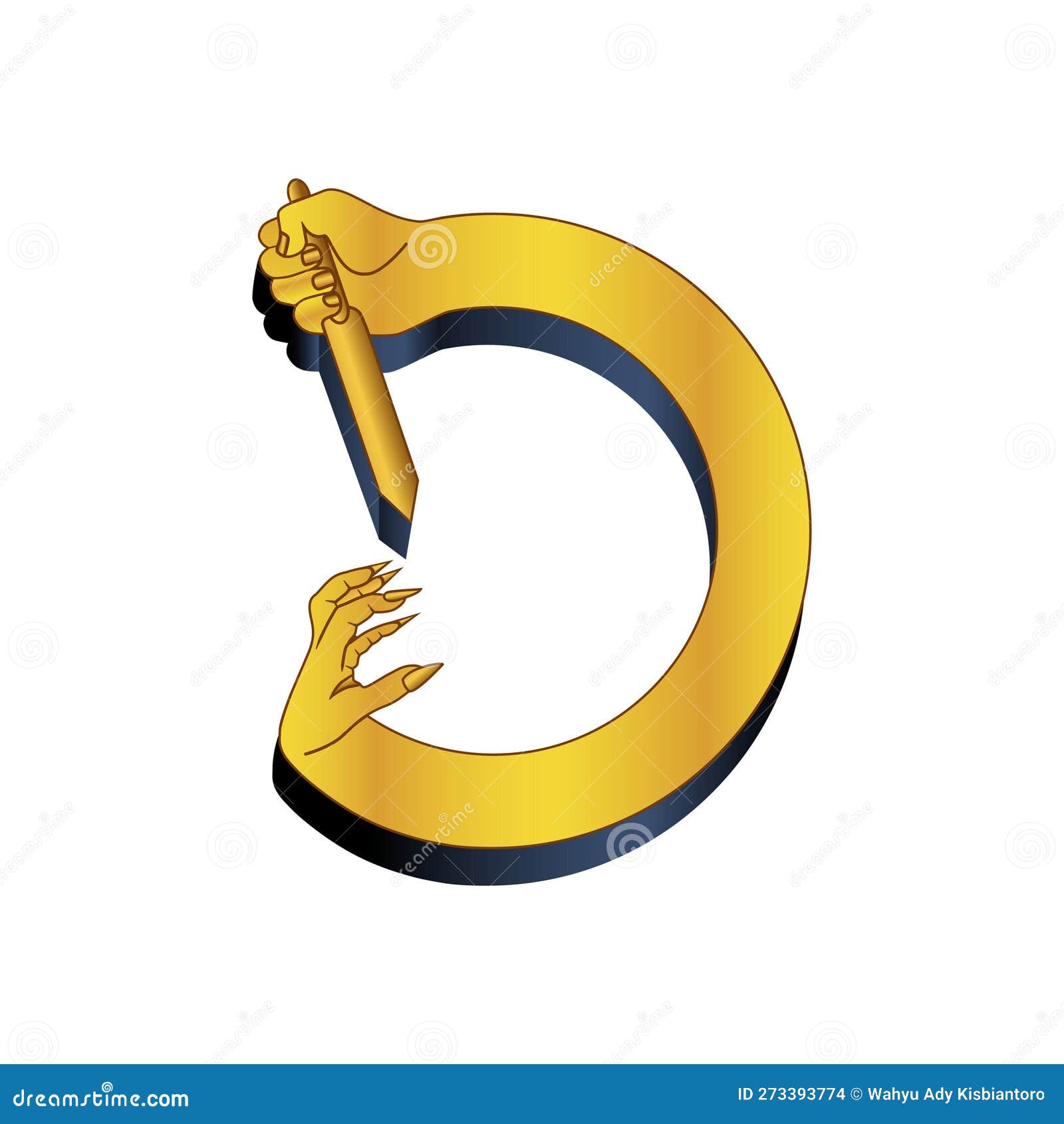 D Letter Logo for Demons - Demons Hunter Concept Stock Vector - Illustration of line, organ ...