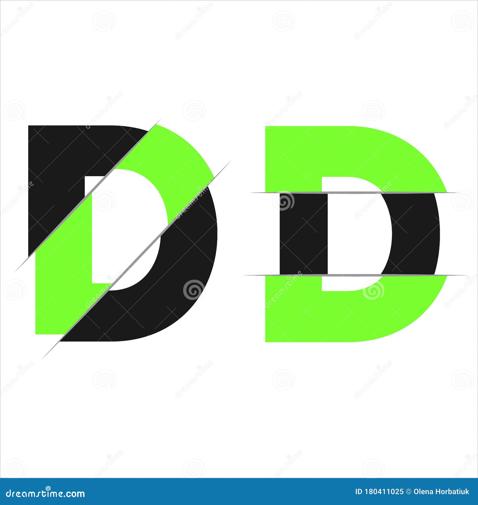 D Letter Logo Design with Creative Cut and Serif Font Stock Vector ...