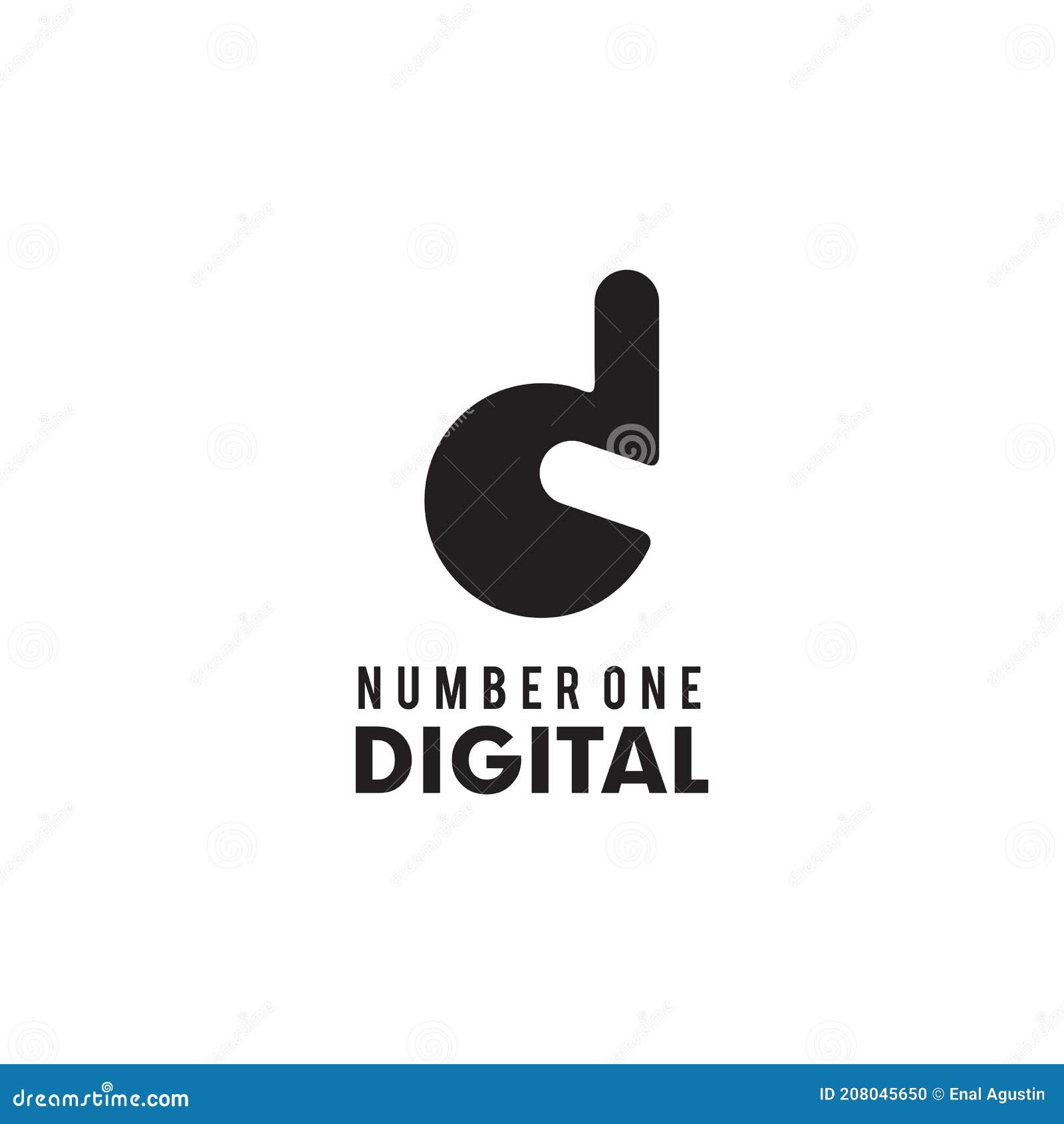 D Letter Logo Incorporated with Hand Signs Number One Design Template ...
