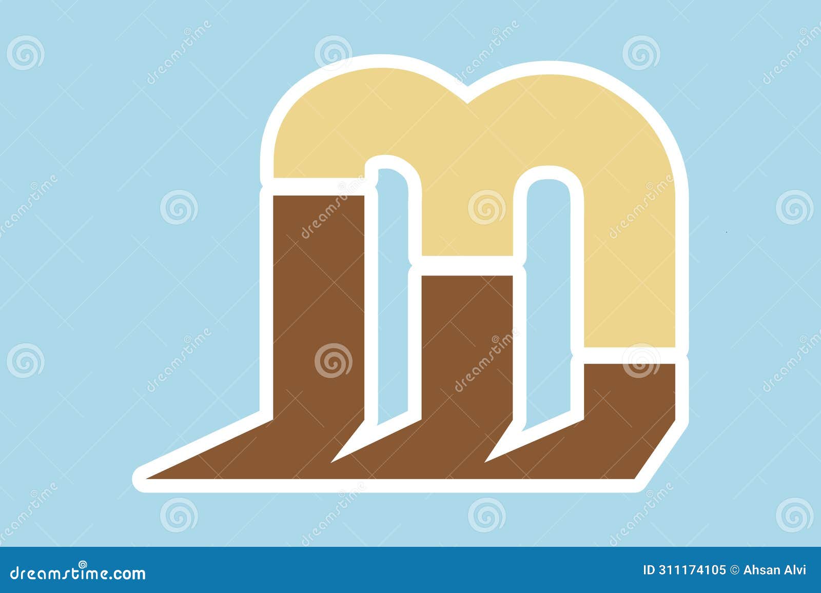 3D Letter M Vector Logo Sticker Design. I Stock Illustration ...