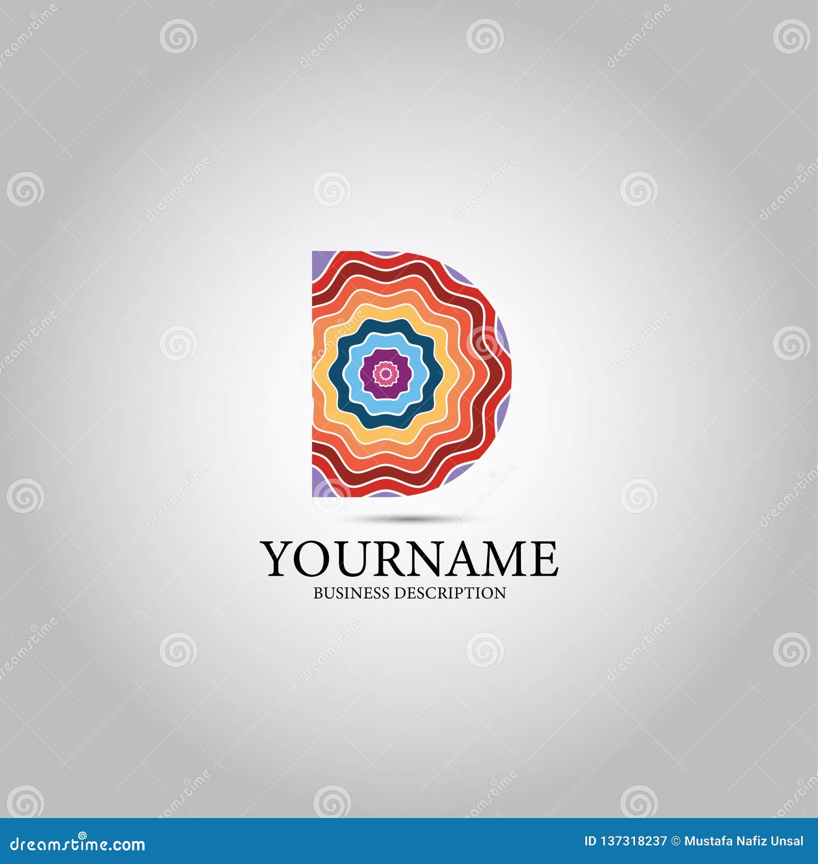 D Letter Mandala Logo stock vector. Illustration of business - 137318237